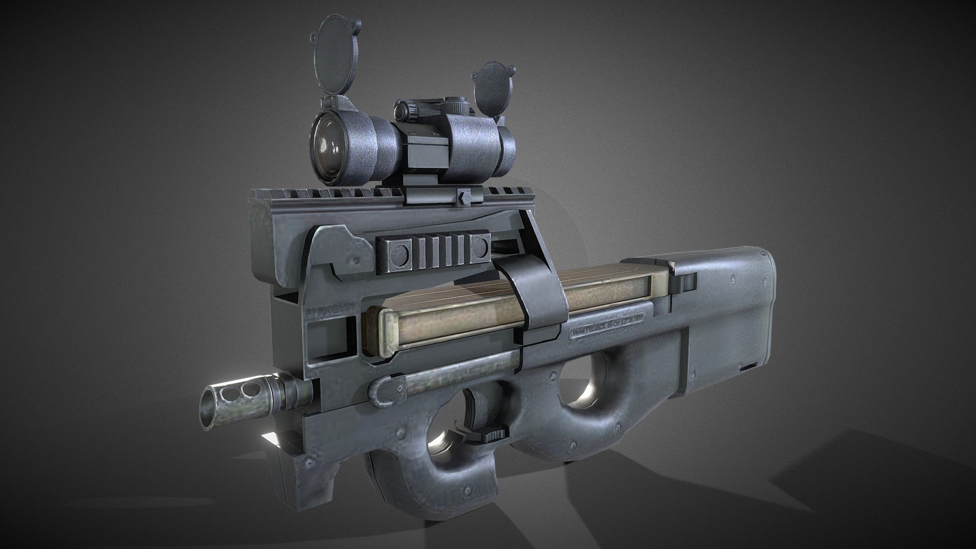 FN P90 Gun - Buy Royalty Free 3D model by animod [ae46165] - Sketchfab Store