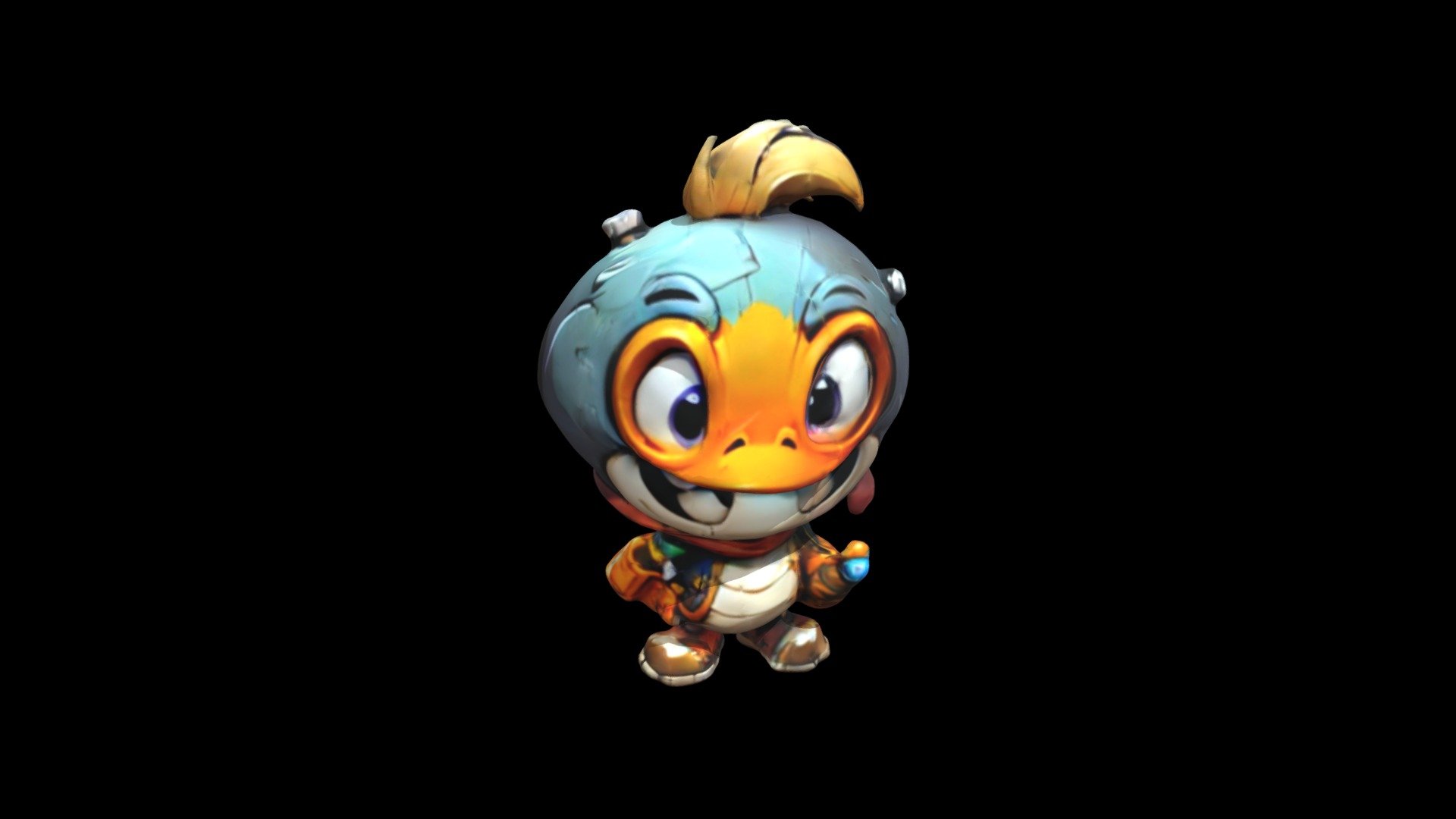 a drawing of a cartoon character holding a sp - Download Free 3D model ...