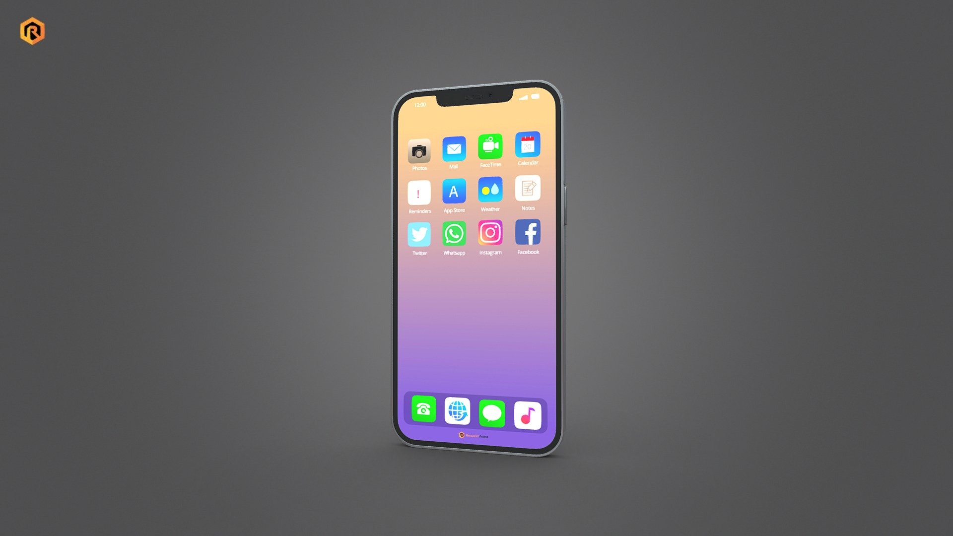 Apple iPhone based mobile phone - Download Free 3D model by Rescue3D ...
