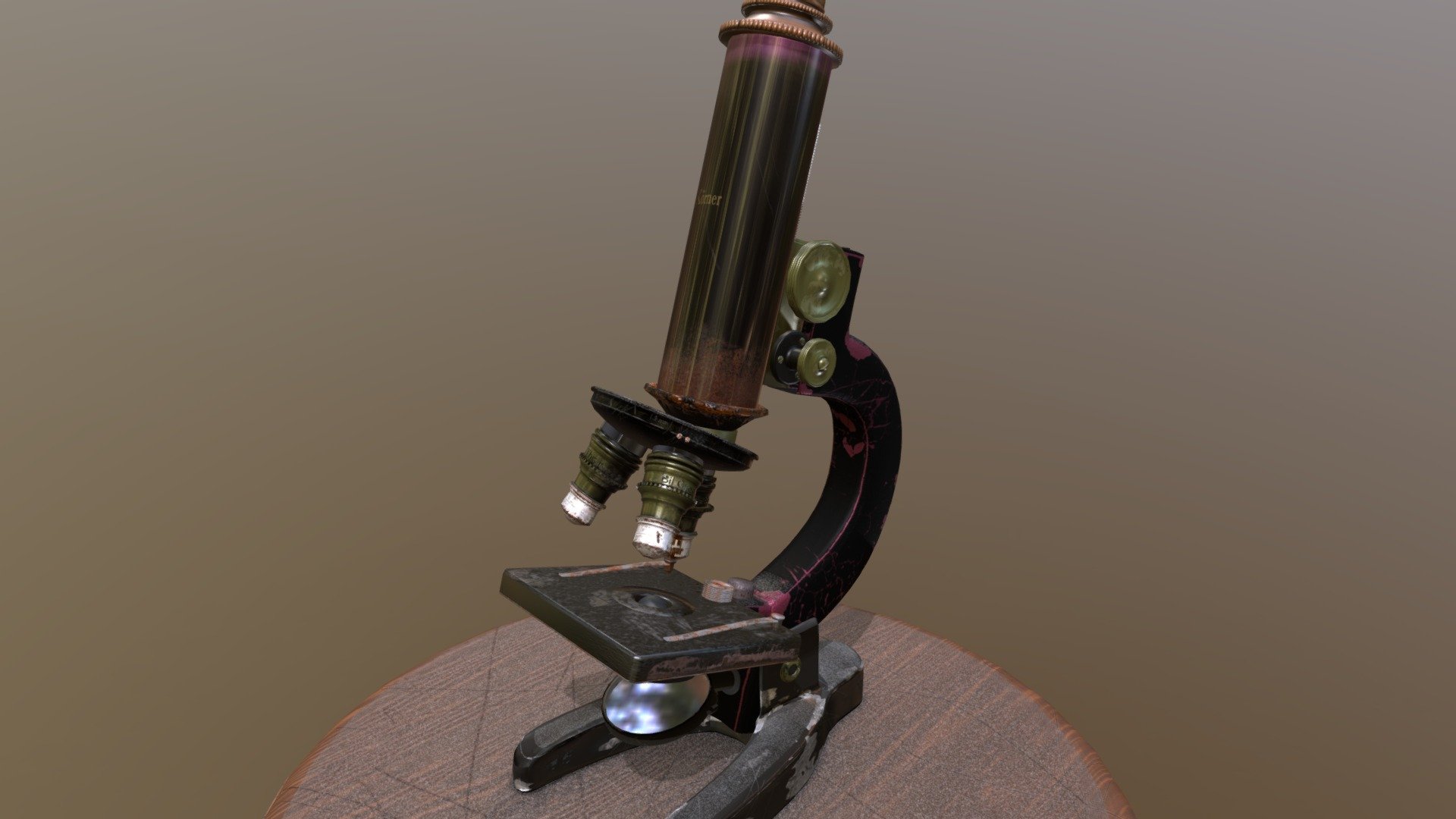Old Microscope - 3D model by klaxoneer [ae48f2b] - Sketchfab