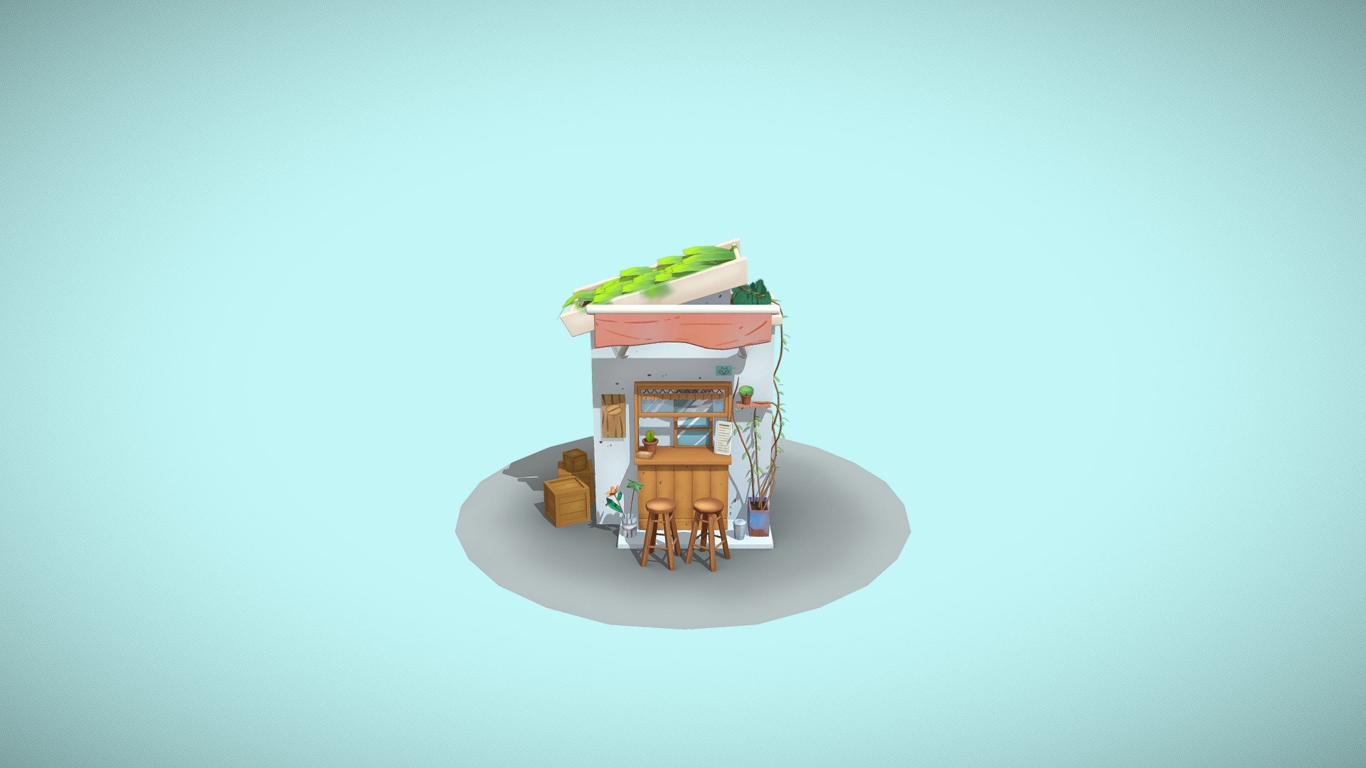 Small Cafe - 3D model by NienkeSt [ae4cd58] - Sketchfab
