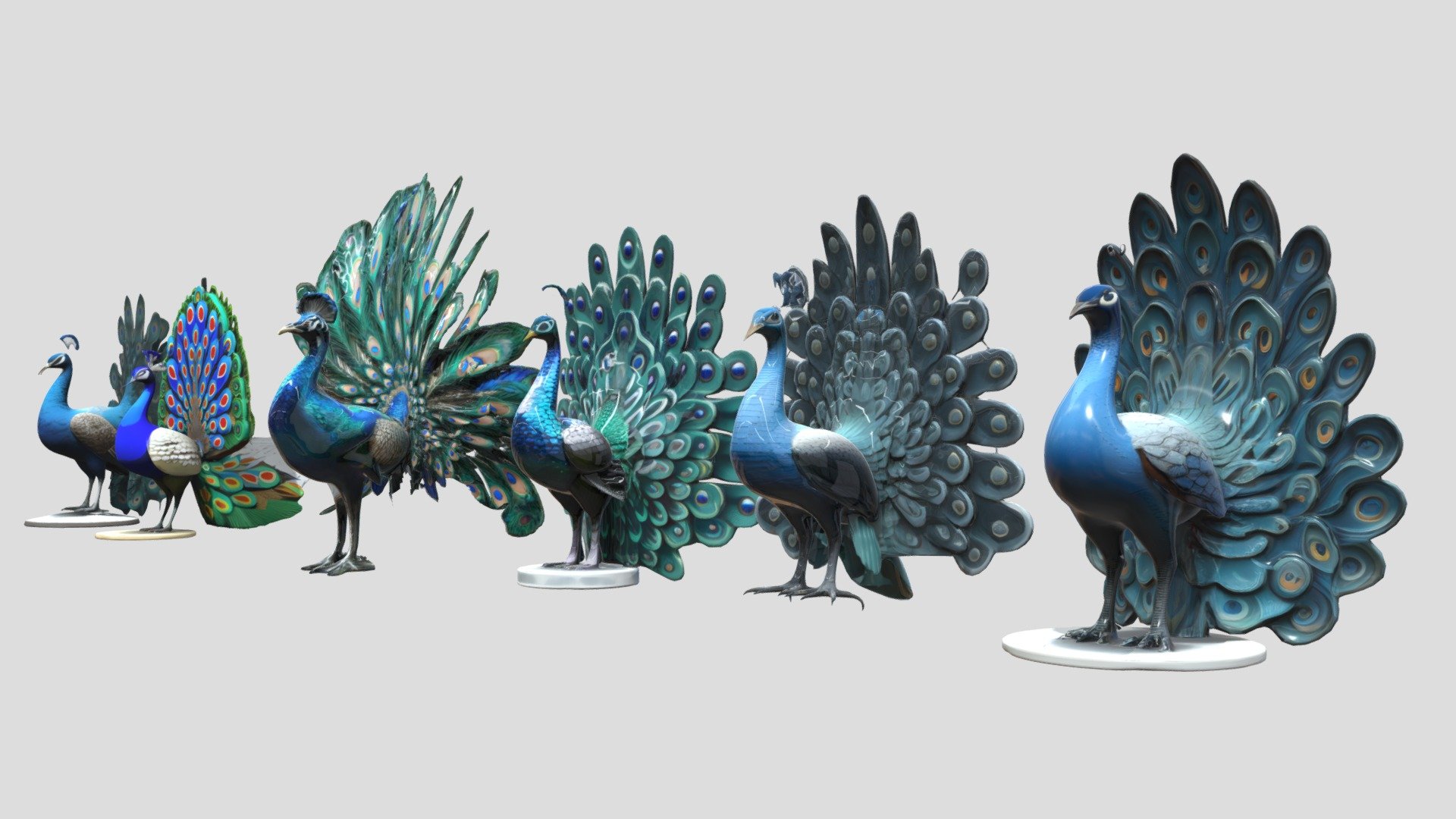 Peacock All models - Download Free 3D model by vikram.mylapurapu ...