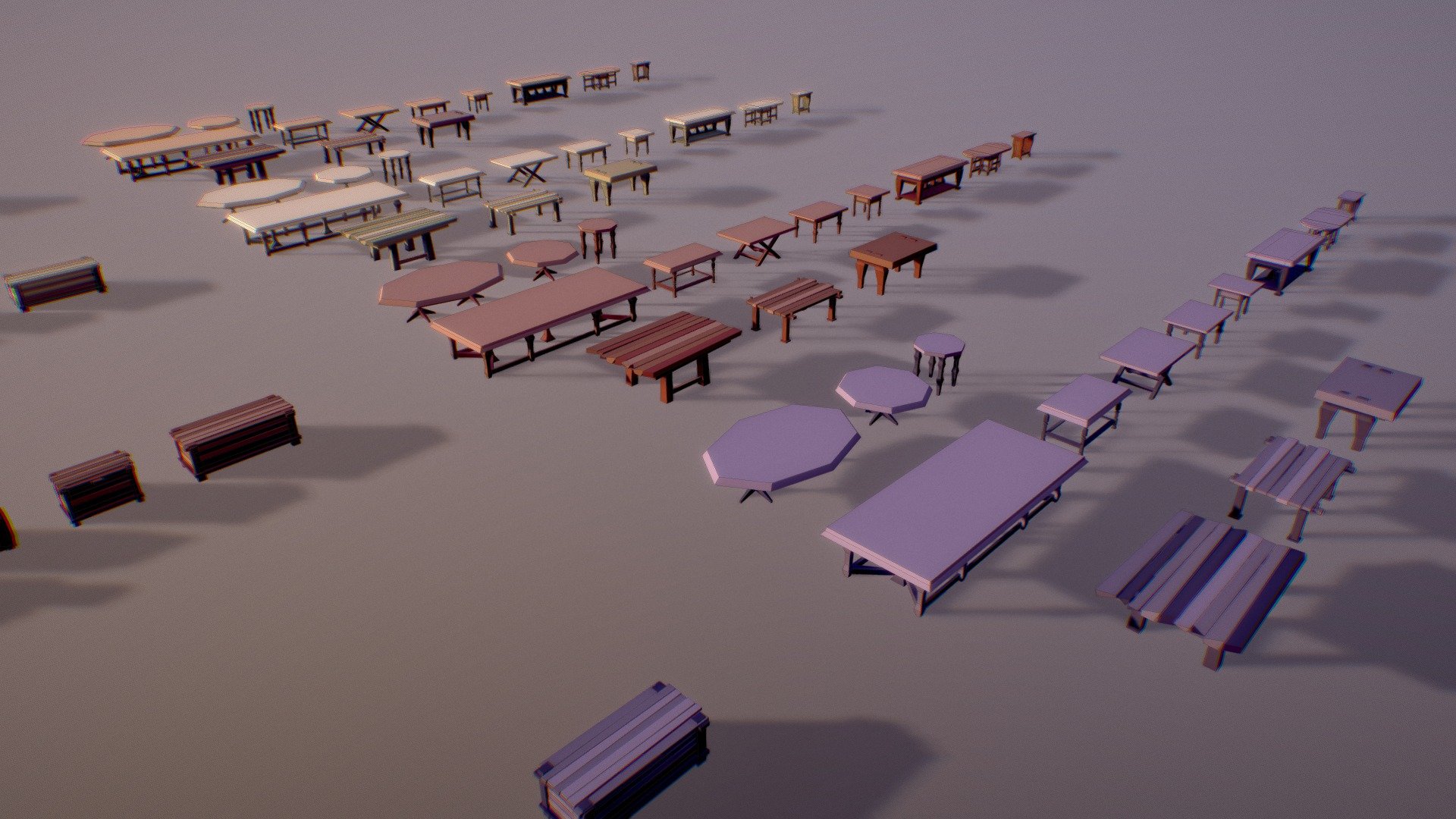 Tables And Chests ( Low Poly ) - 3D model by Larolei Low Poly ...
