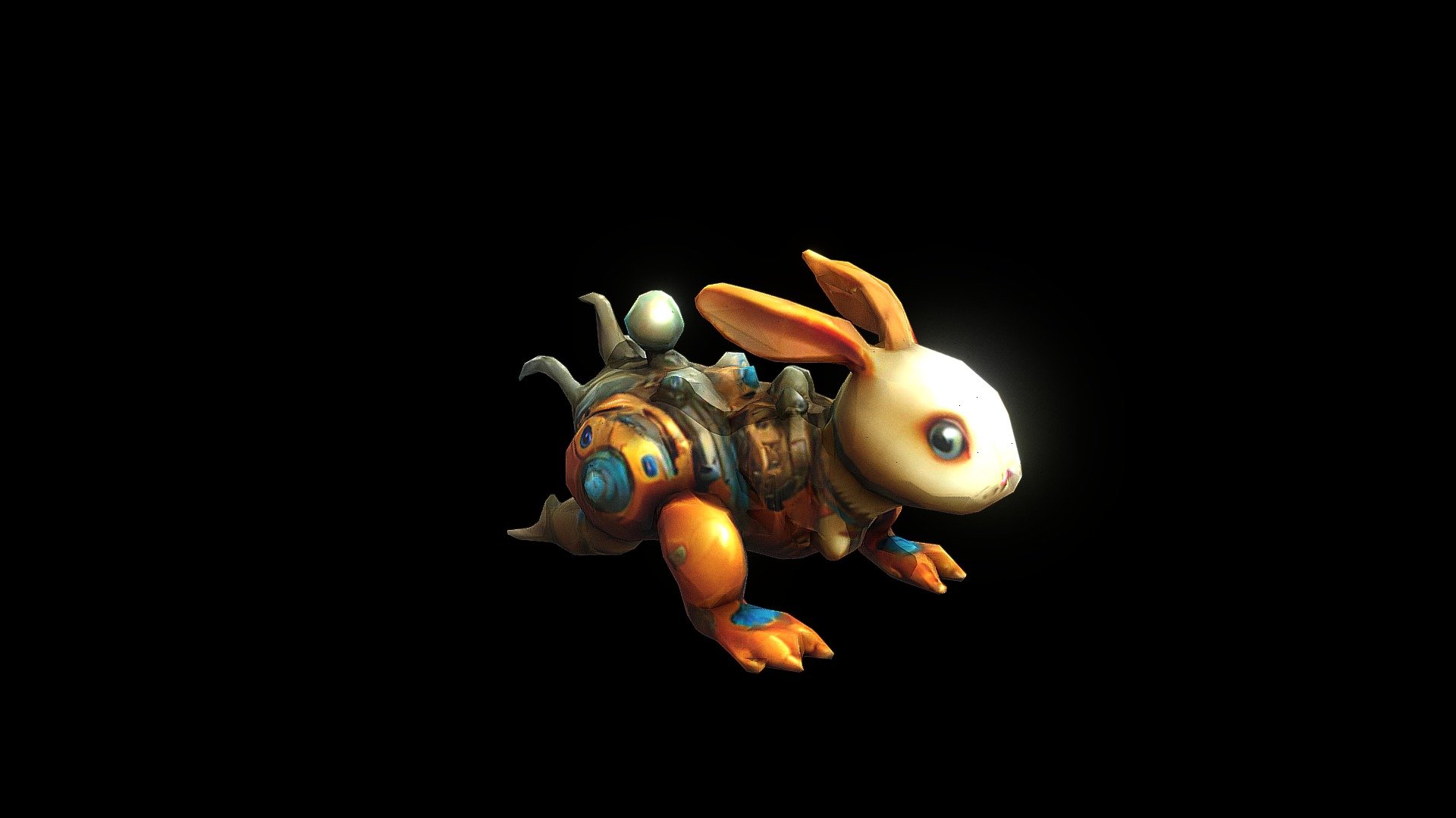 a robotic rabbit is on a blue background - Download Free 3D model by ...