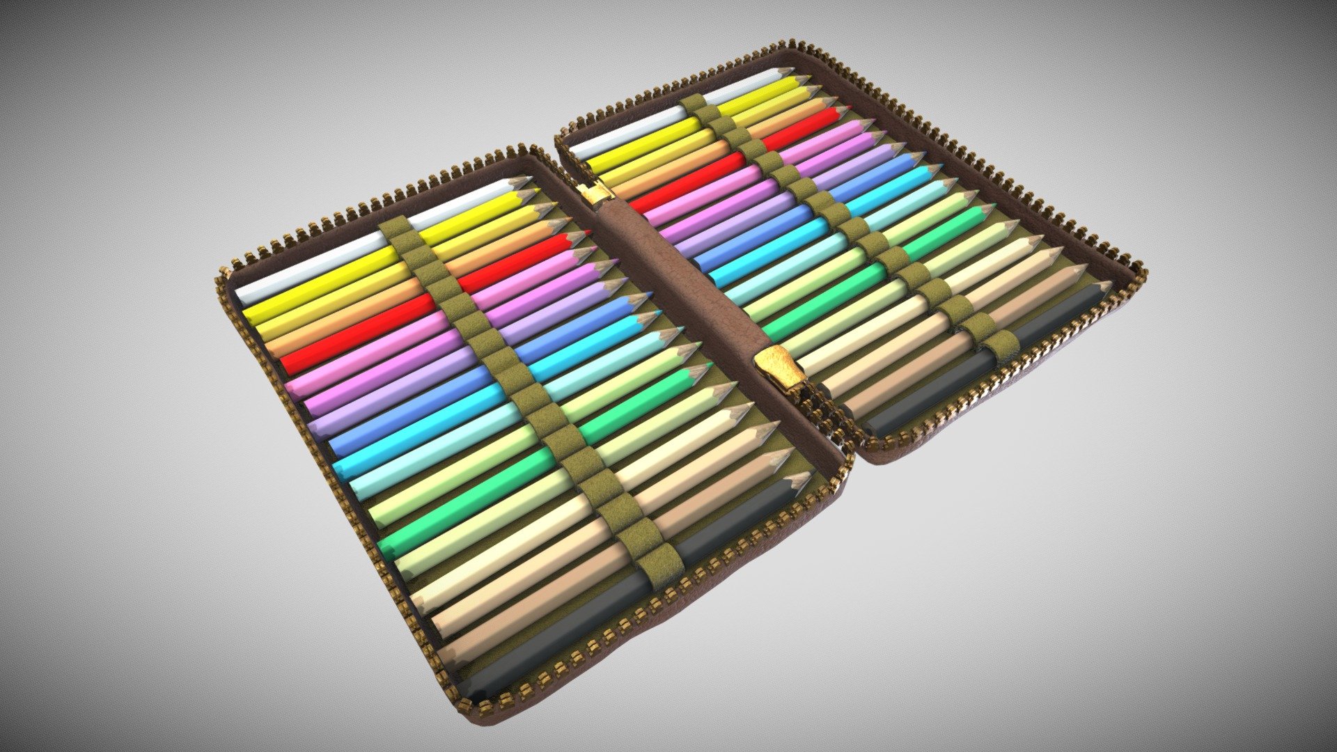Colored Pencil Case - Buy Royalty Free 3D model by Francesco Coldesina ...