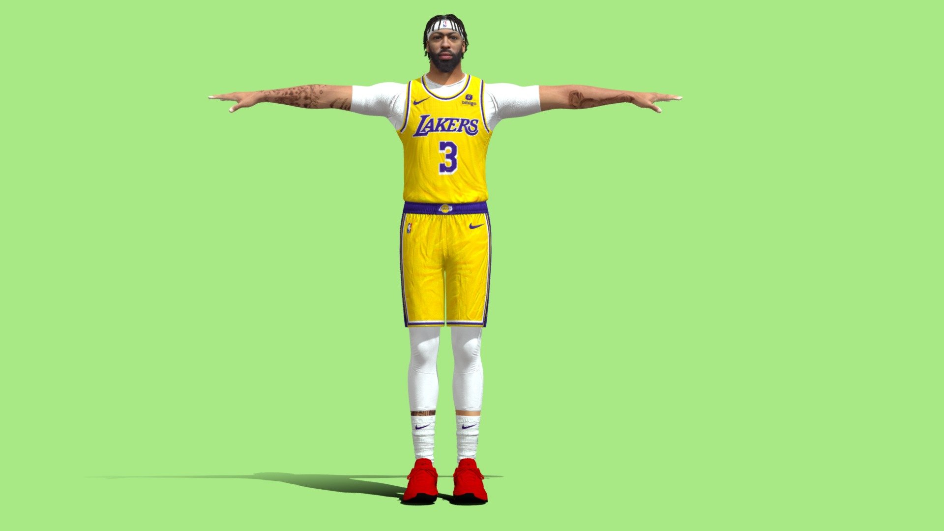 T-P rigged Anthony Davis Los Angeles Lakers 23 - 3D model by 3dpassion ...