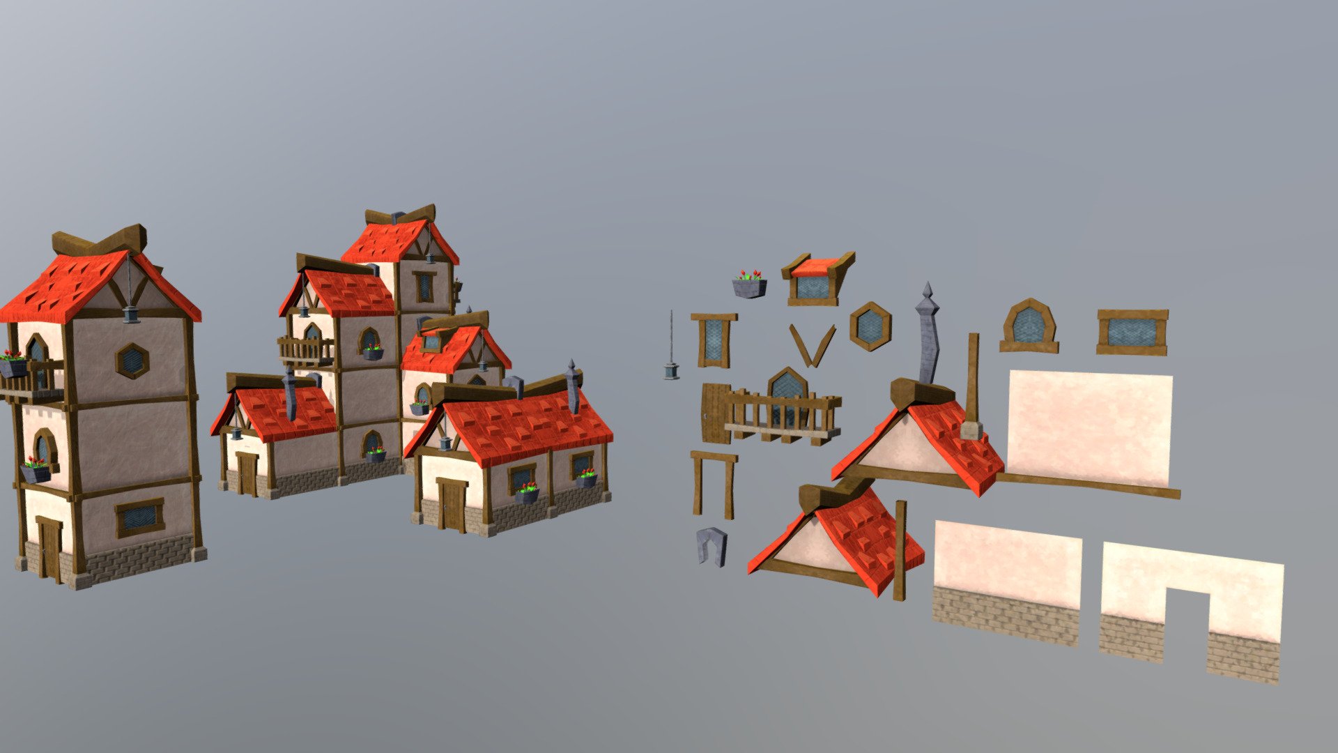 Modular house lowpoly - 3D model by Lucas Silva (@lukesilva) [ae6d04f ...