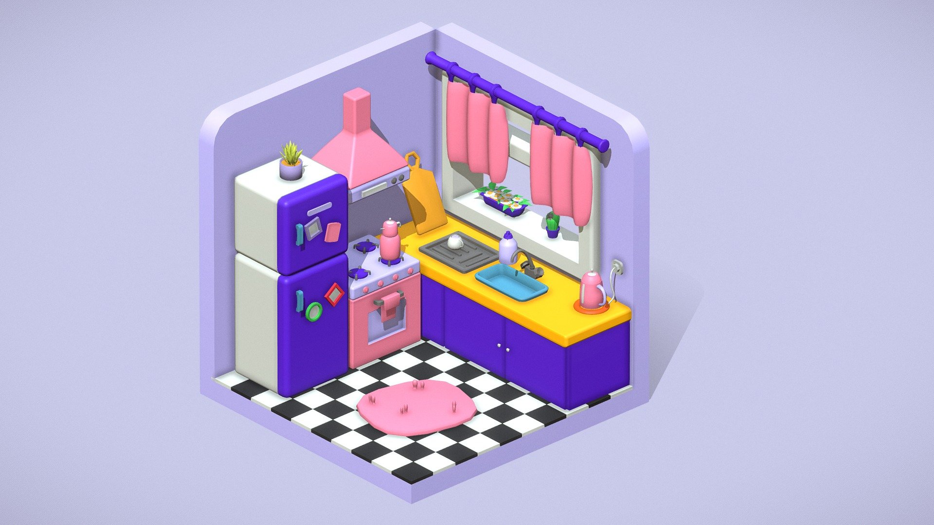 Stylized Kitchen Version1 - Buy Royalty Free 3D model by N1x [ae774b2 ...