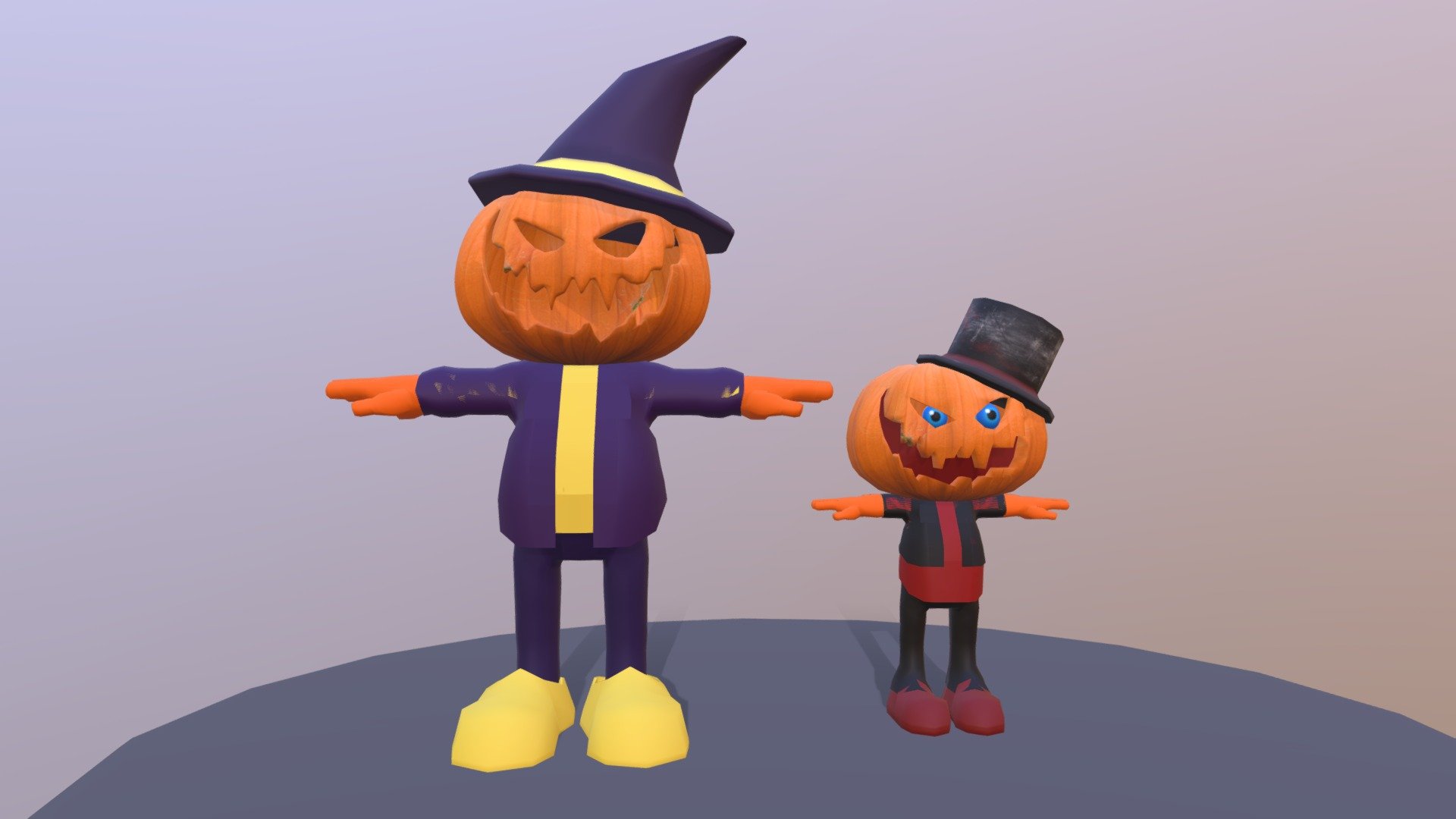 Halloween Pumpkins Character Pack - Buy Royalty Free 3D model by ...