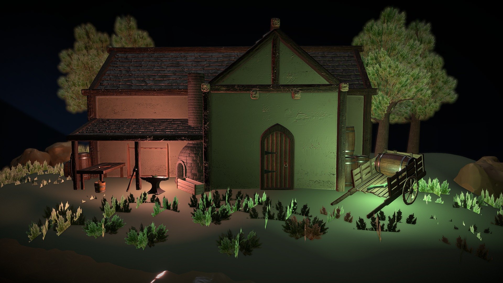 Medieval House Diorama - 3D model by NE14ABJ [ae82f29] - Sketchfab