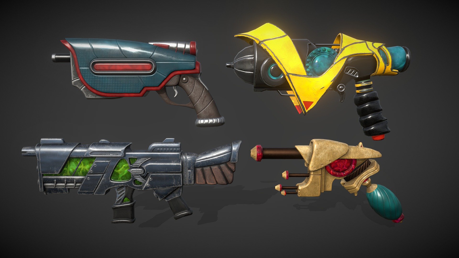 Stylized Alien Guns - 3D model by ILYAsquared - Outsourcing Team ...