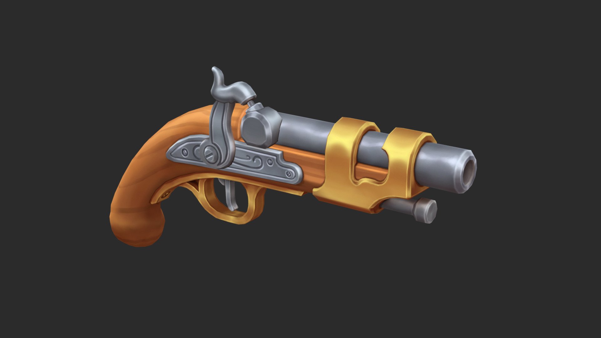 Hand-Painted Stylized Pirate Pistol - 3D model by GrunoKromer [ae83d34 ...