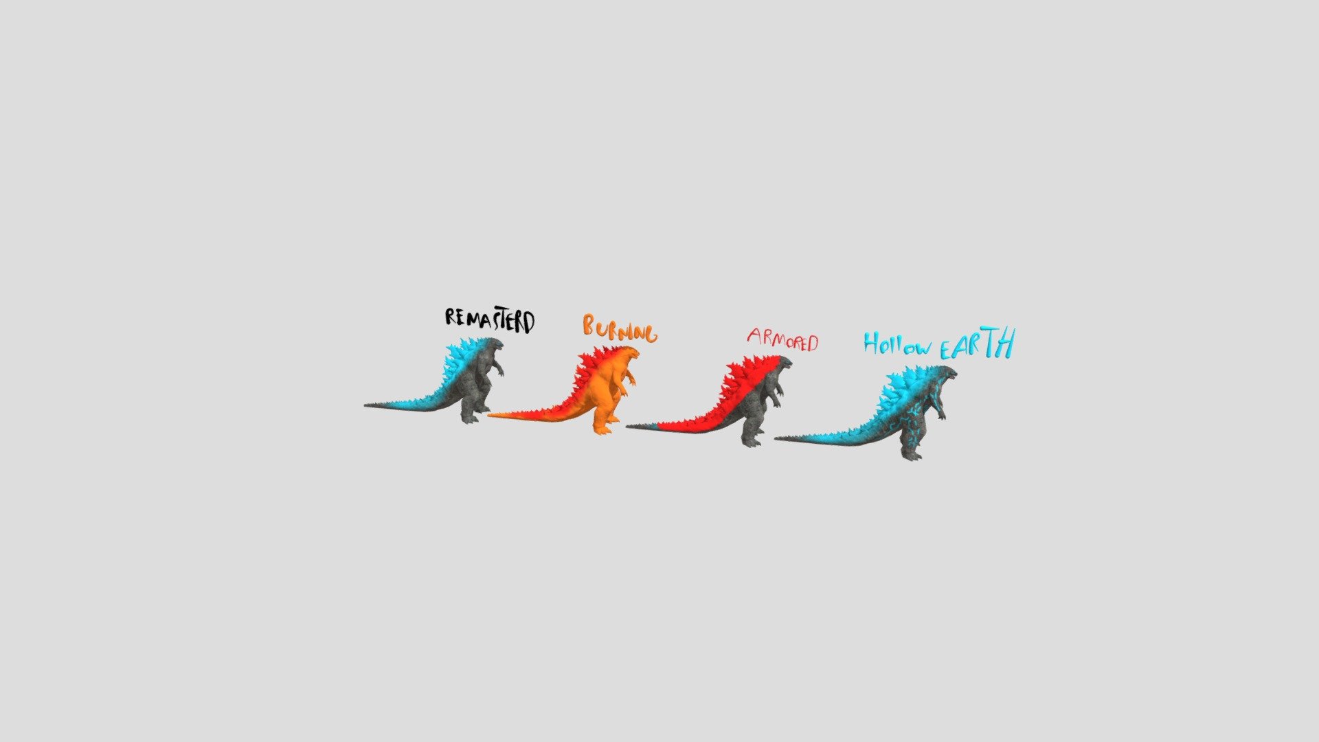 Top 4 Godzilla Skins In Godzilla Vs Kong 2021 - 3D model by ...