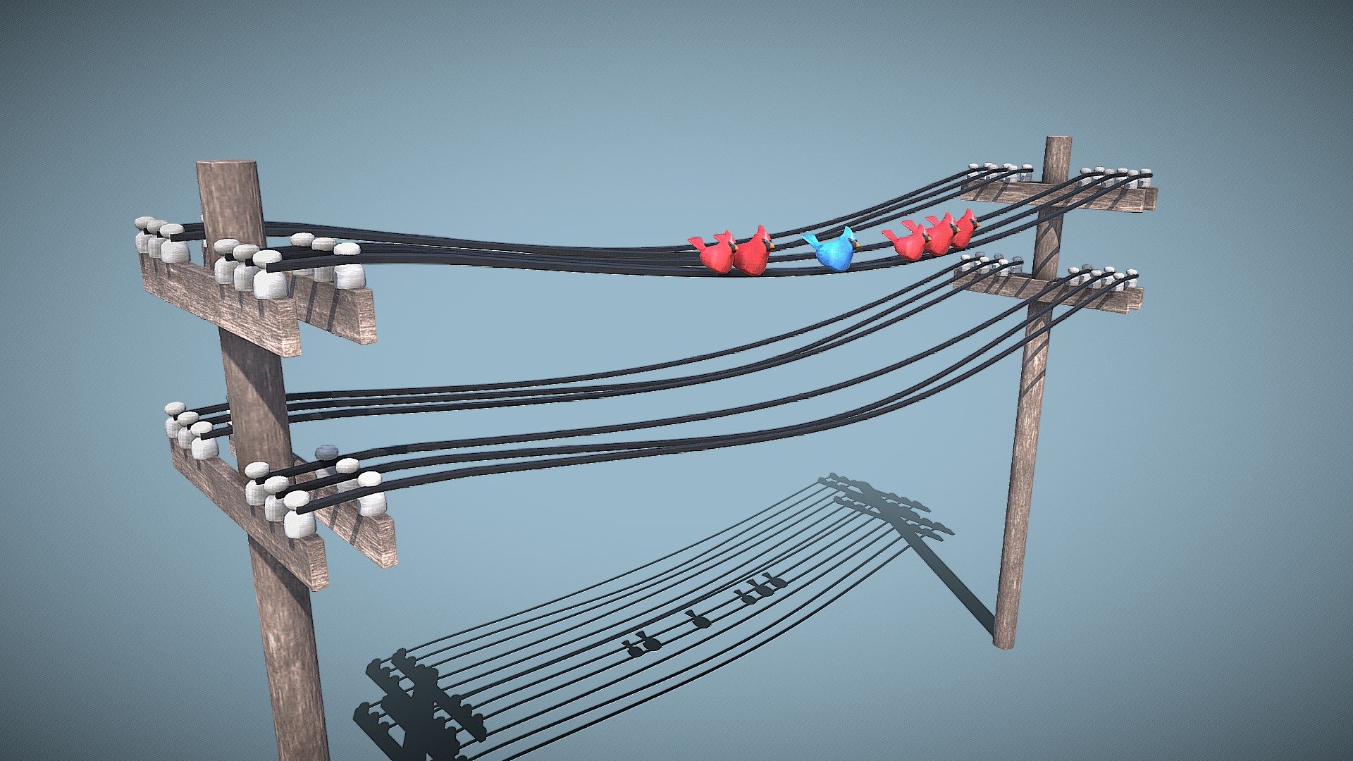 Birds on a Wire - Download Free 3D model by parjen [ae88d85] - Sketchfab