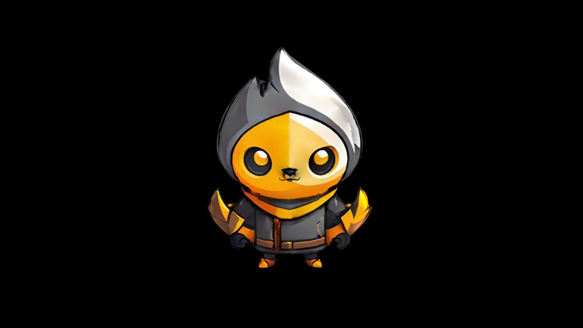 A chibi-style character with a hooded cloak and - Download Free 3D ...