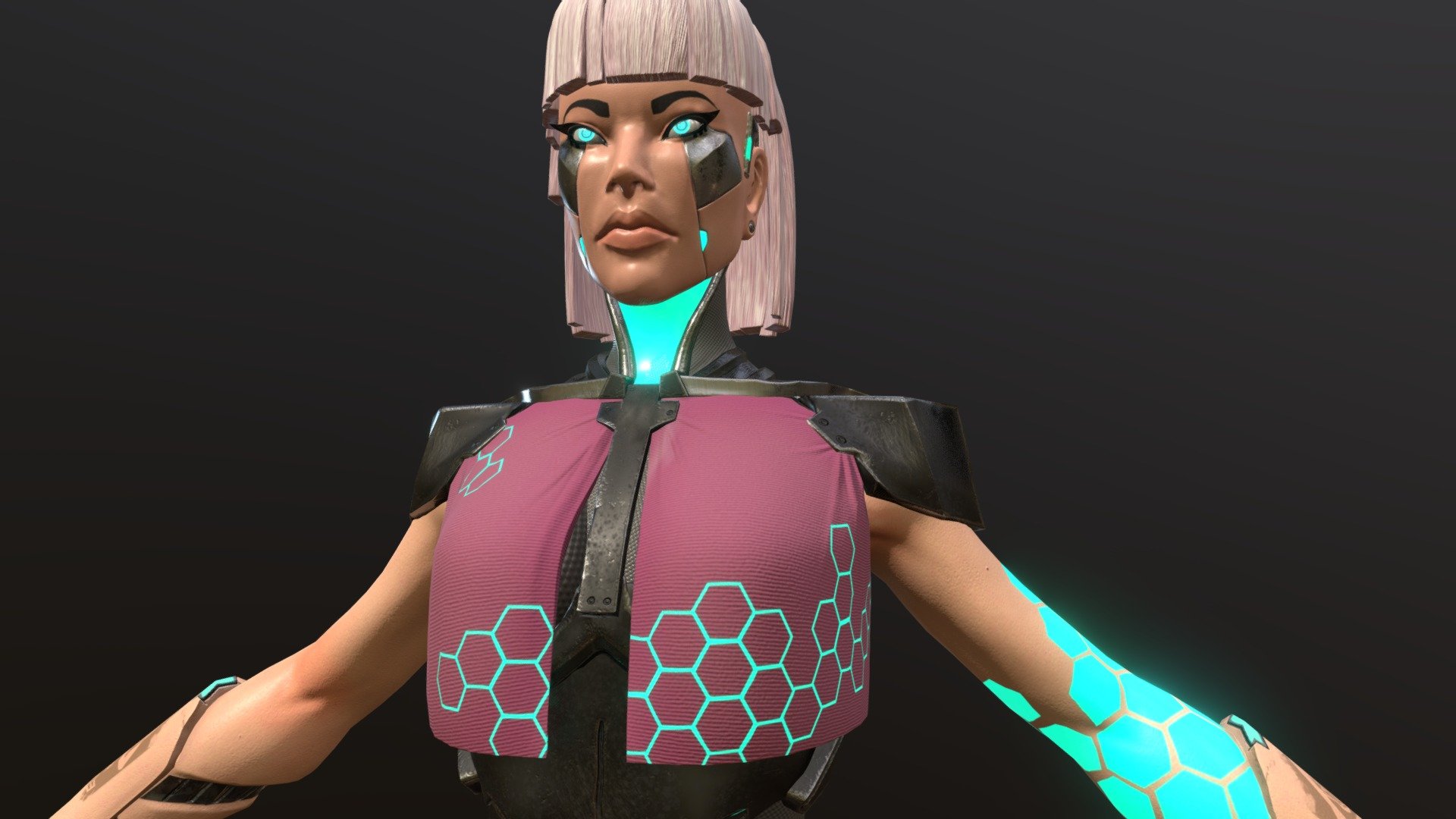 Cyborg Girl - 3D model by MattiaRomano [ae8d1ad] - Sketchfab