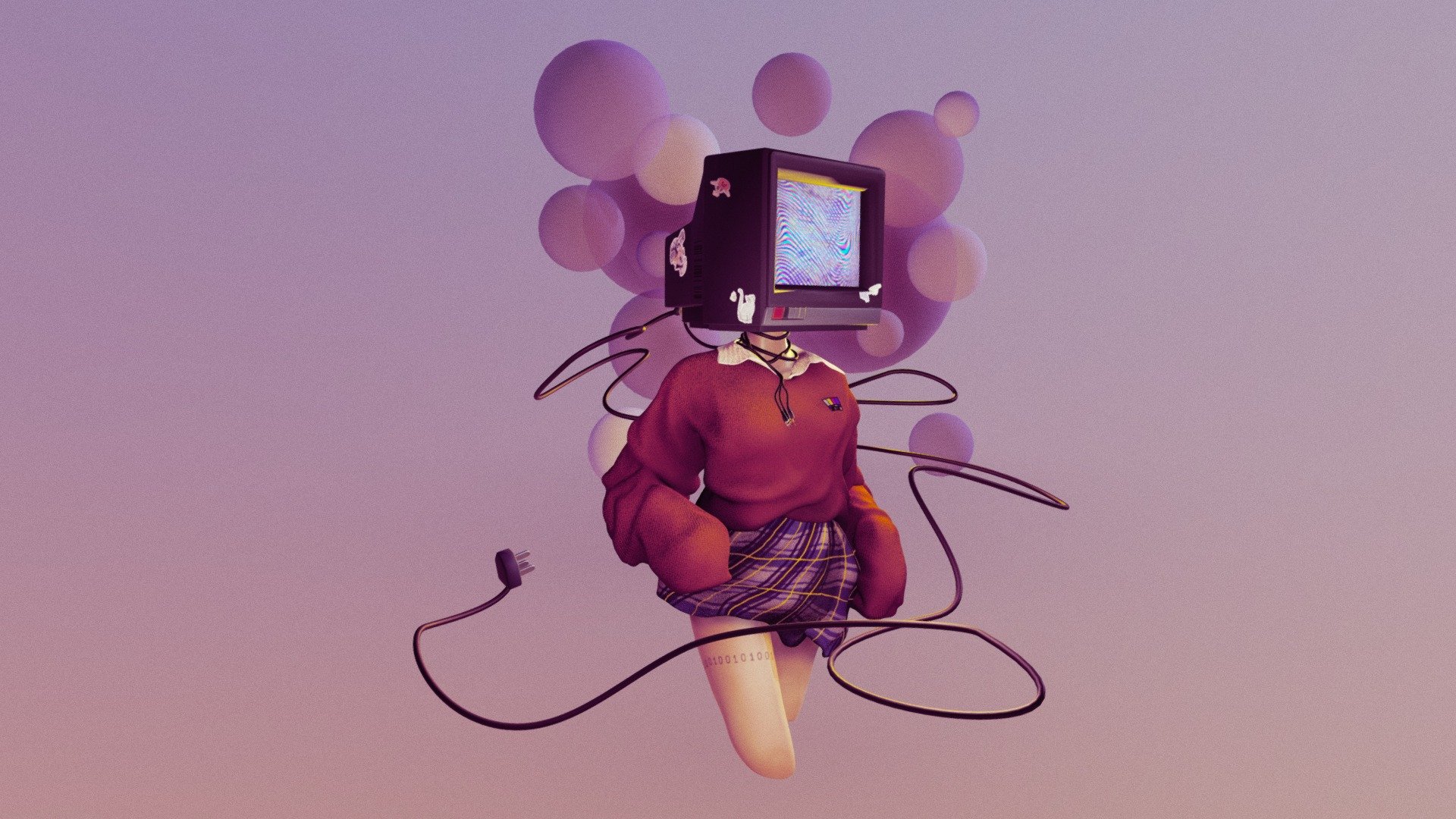 T.V. Aesthetic Girl - 3D model by roisindoherty [ae8f1d8] - Sketchfab
