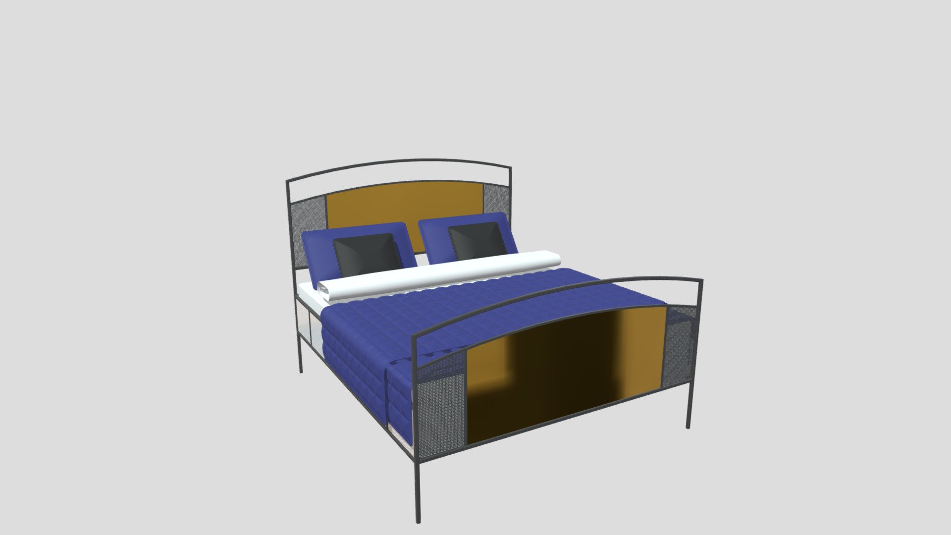 Steel Frame Bed - 3D model by KGJ18 [ae919d2] - Sketchfab