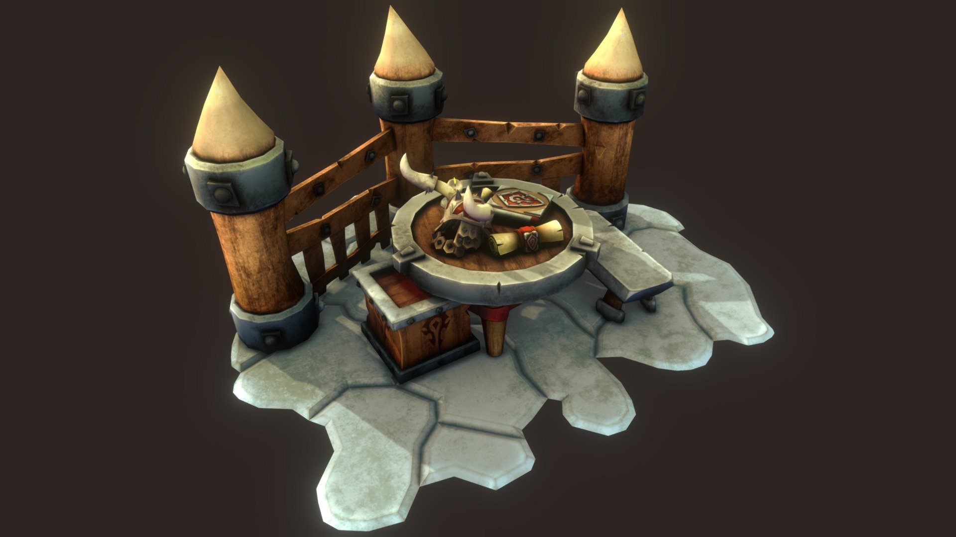 World Of Warcraft Horde War Table Fanart 3d Model By Antonio Fernández Fakira