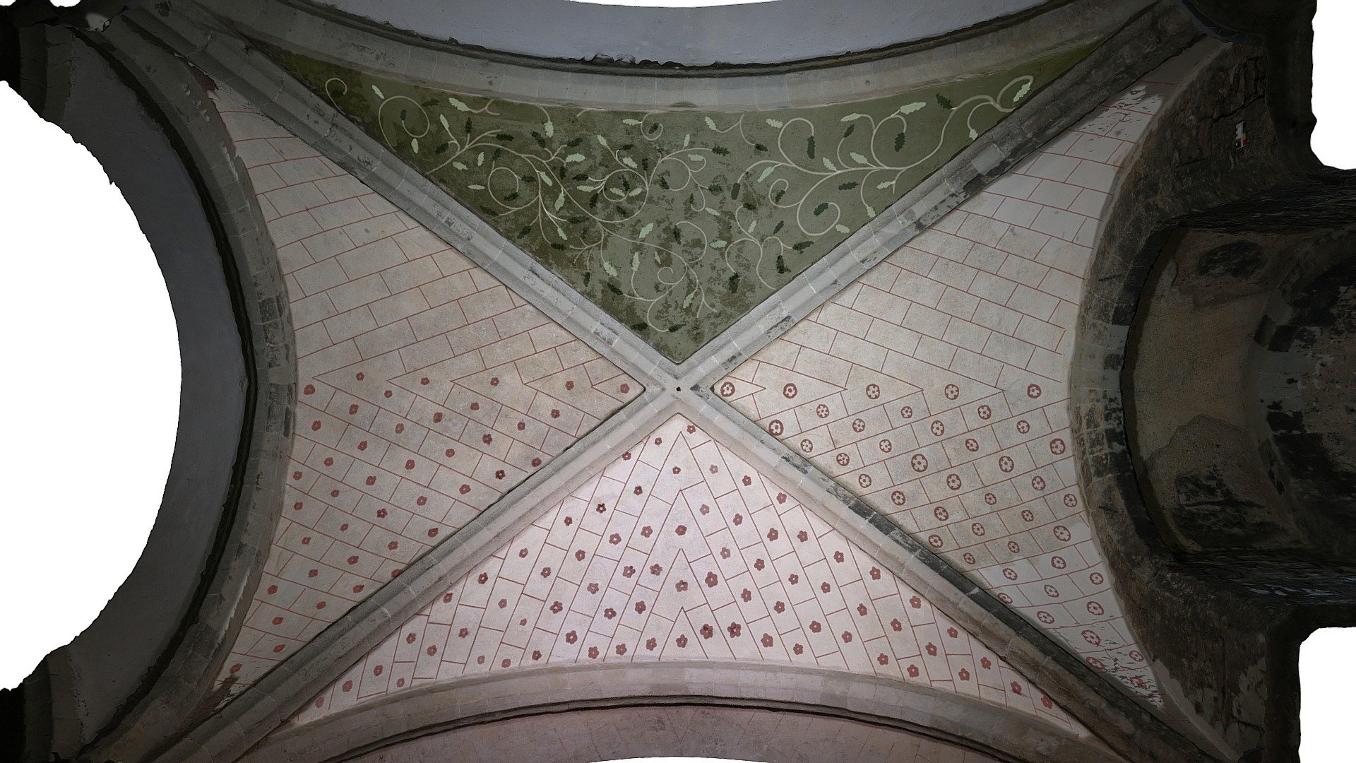 Masonry and foliate pattern C13th reconstruction - 3D model by ...
