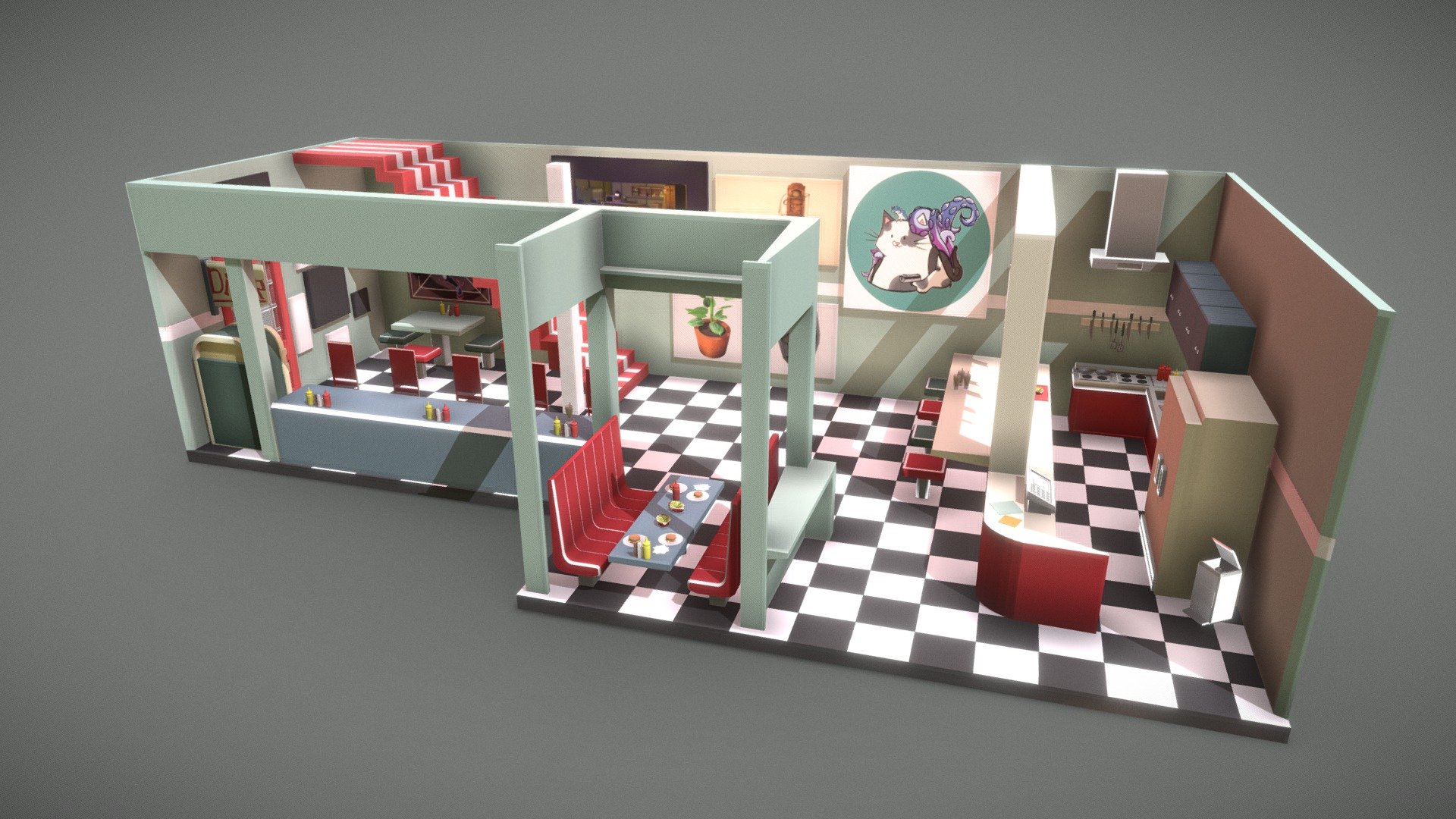 American Diner - Personality project - 3D model by catnip606 [ae982cb ...