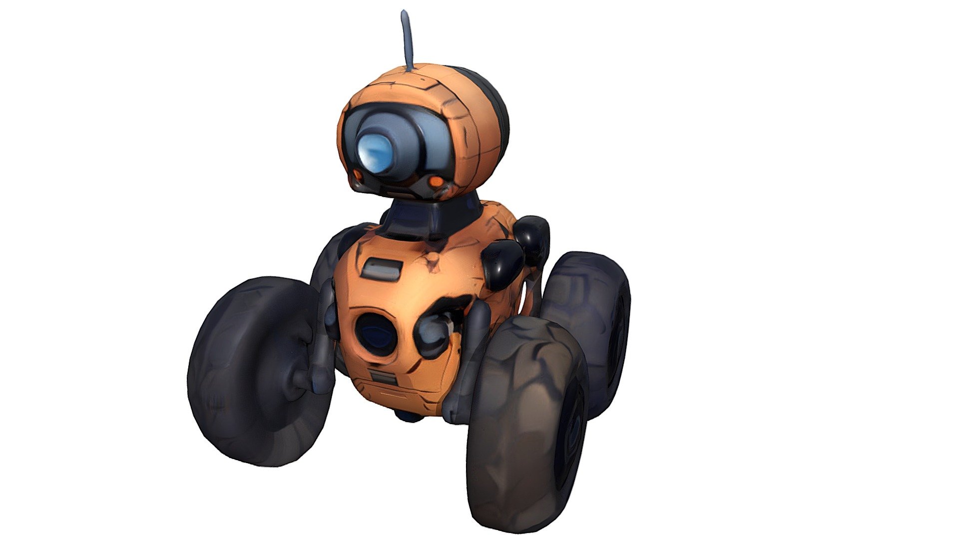 Futuristic robot with single eye - Download Free 3D model by ...