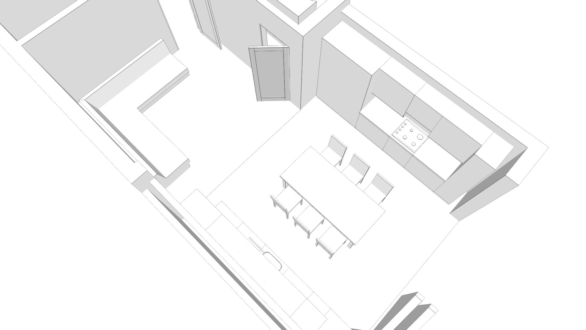 kitchen layout 1 - 3D model by fretwells [ae9fd29] - Sketchfab