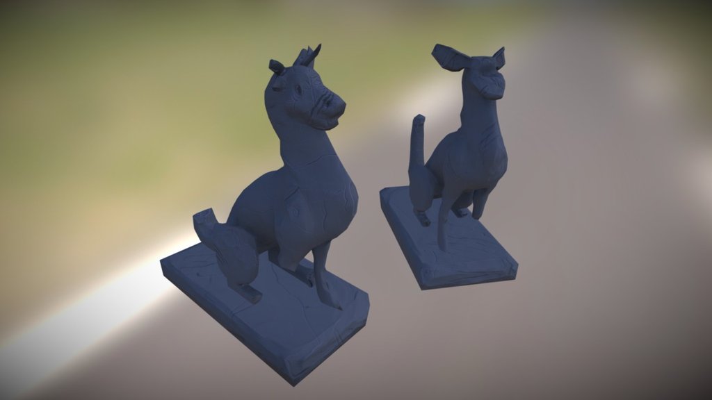 Creature Statues - 3D model by reqgie [aeb3ad9] - Sketchfab