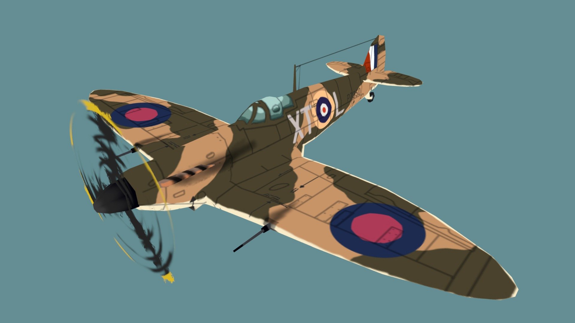 Spitfire - 3D model by Frederik Frøling (@Ishivia) [aebc323] - Sketchfab