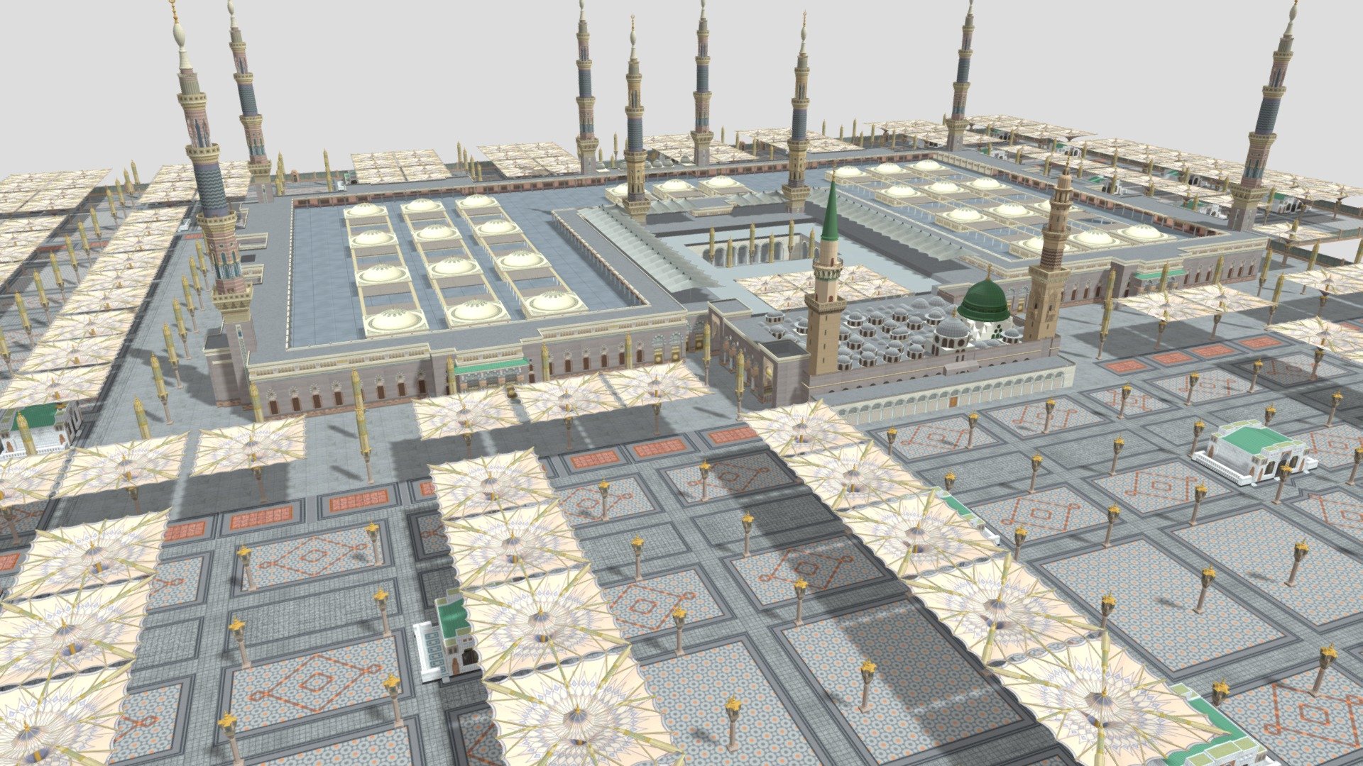 Masjid Al Nabawi Prophet Mosque Medina - 3D model by nuralam018 ...