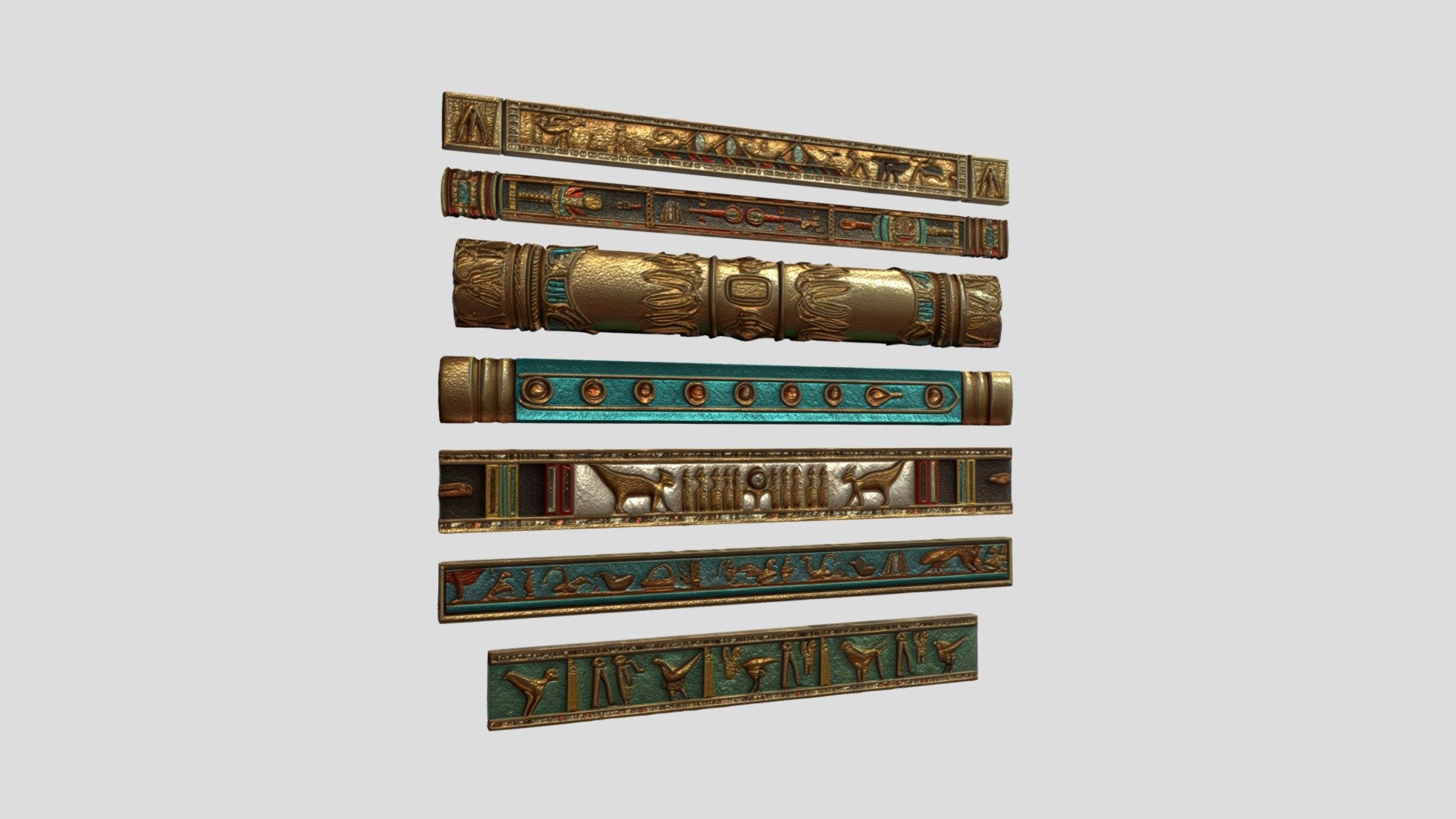 EGYPTIAN STYLED TRIM SET - Download Free 3D model by RadioactiveAG ...