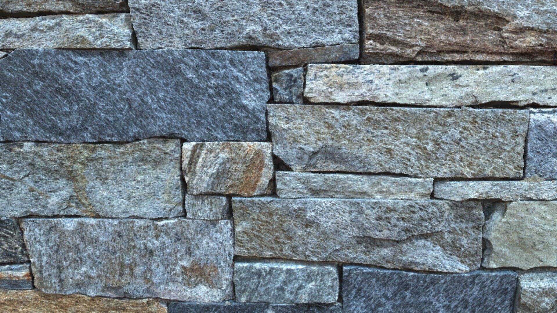 Ocean Blue Ledgestone without Mortar - 3D model by Natural Facing ...