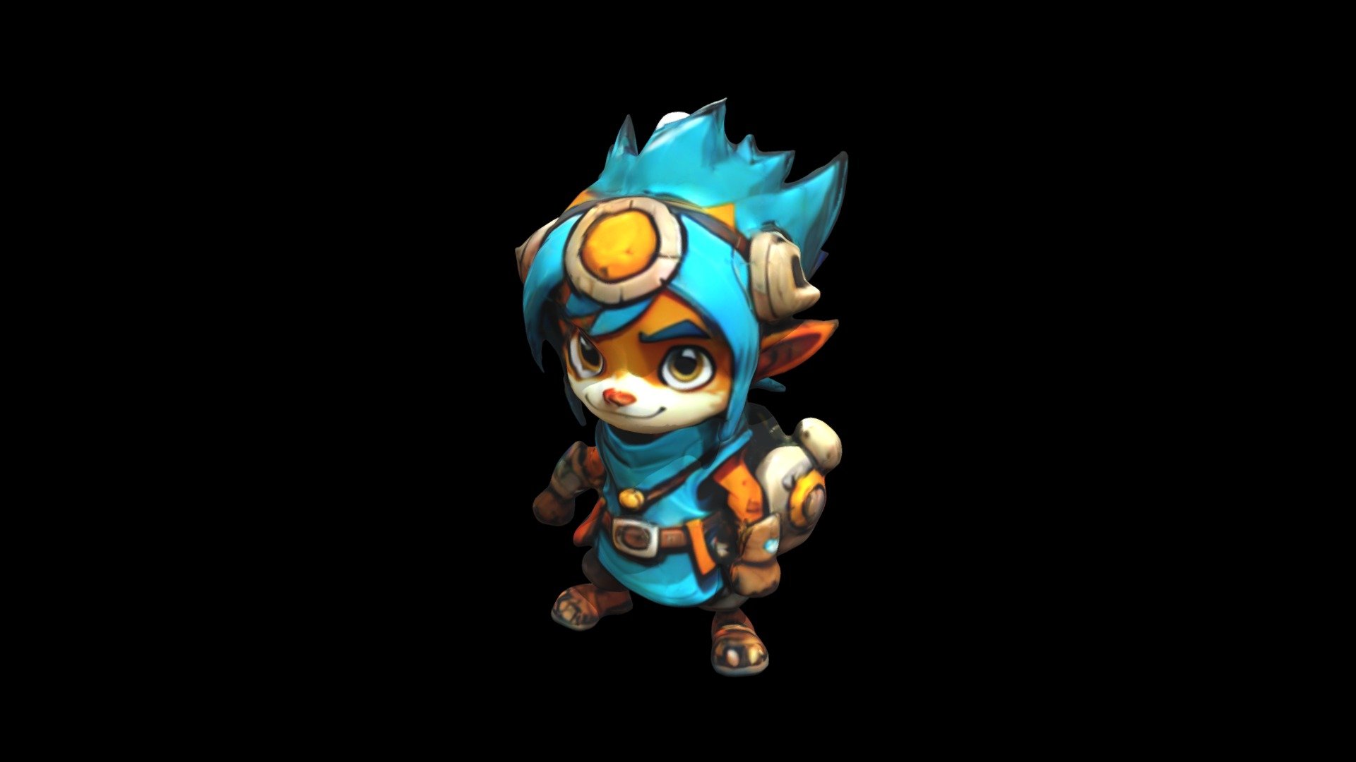 a cartoon character with blue hair and a hood - Download Free 3D model ...