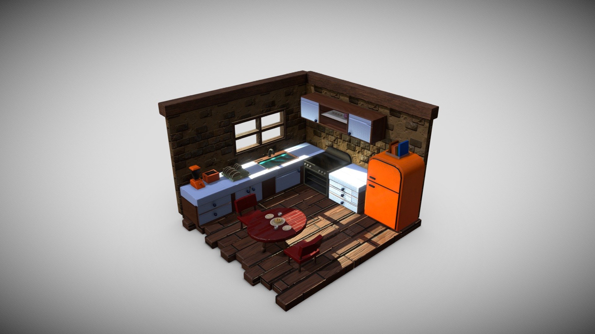Kitchen Diorama - 3D model by JuanitoDuran [aed6b95] - Sketchfab