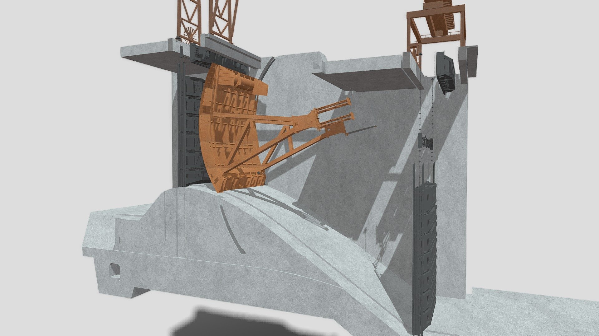 Spillway_Surface_With_Gates - 3D model by yuwanant.k [aedc8ff] - Sketchfab