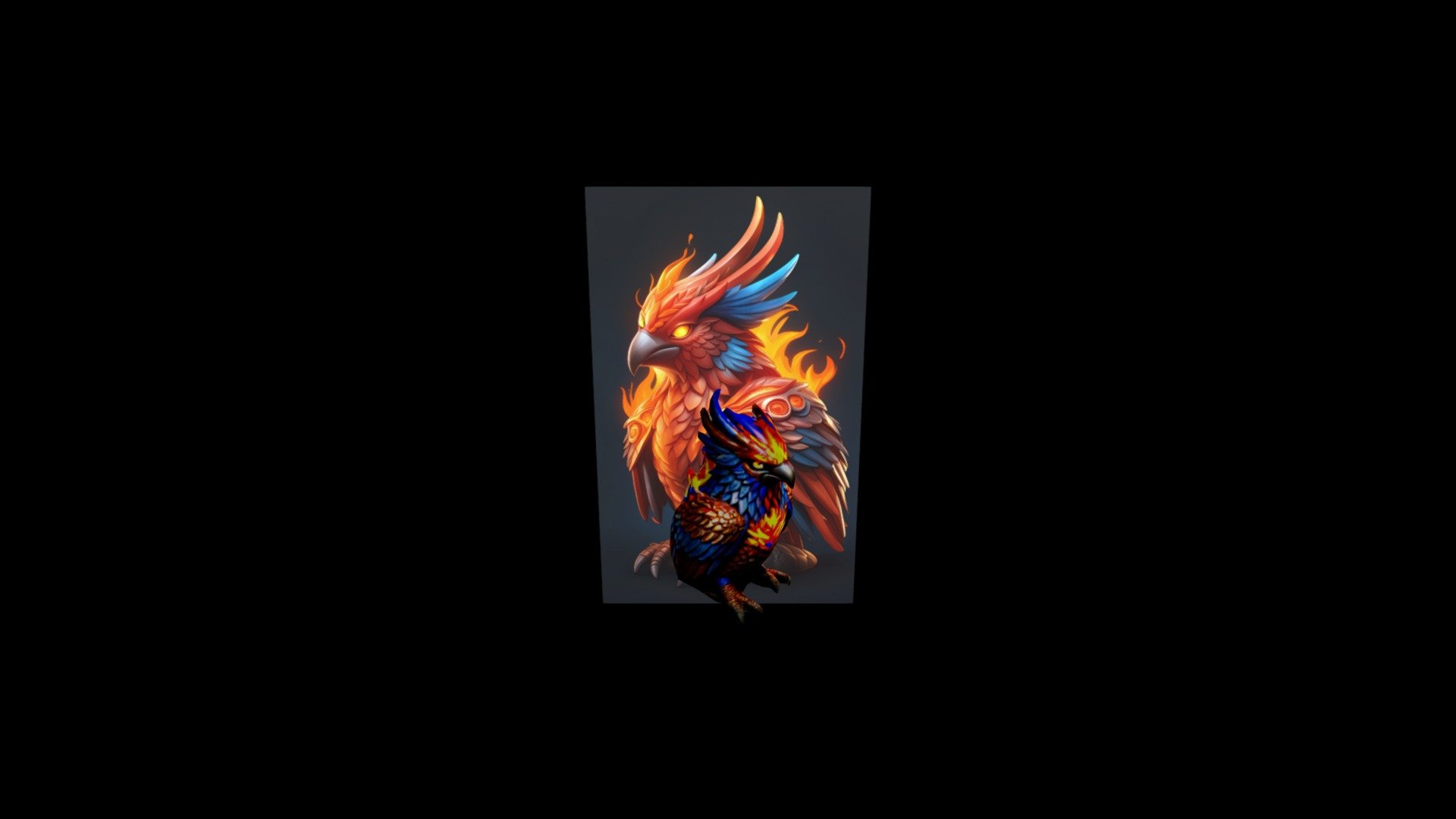 "Fiery Bird with Red and Blue Feathers" A lar - Download Free 3D model ...