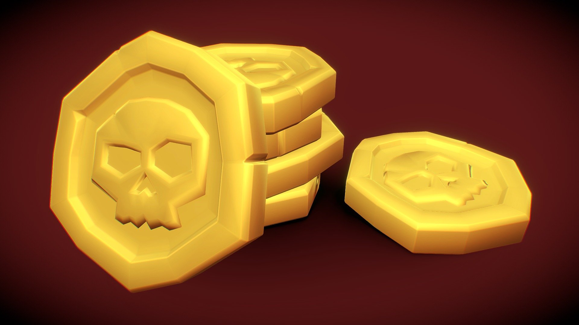 Skull Coins - Download Free 3D model by Tooby GG (@amsohappy) [aee3a51 ...