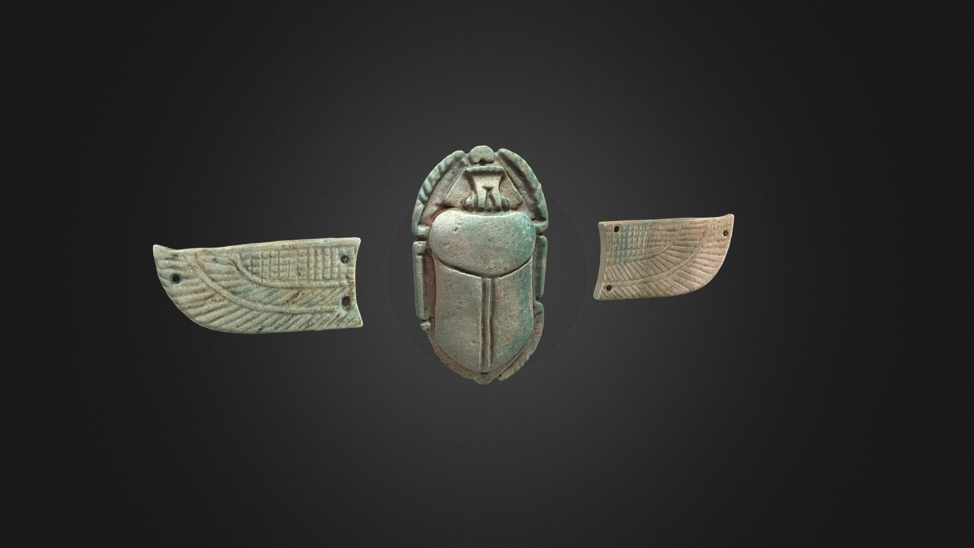 Faience Winged Scarab Pectoral Amulet - 3D model by raffmacsusb ...