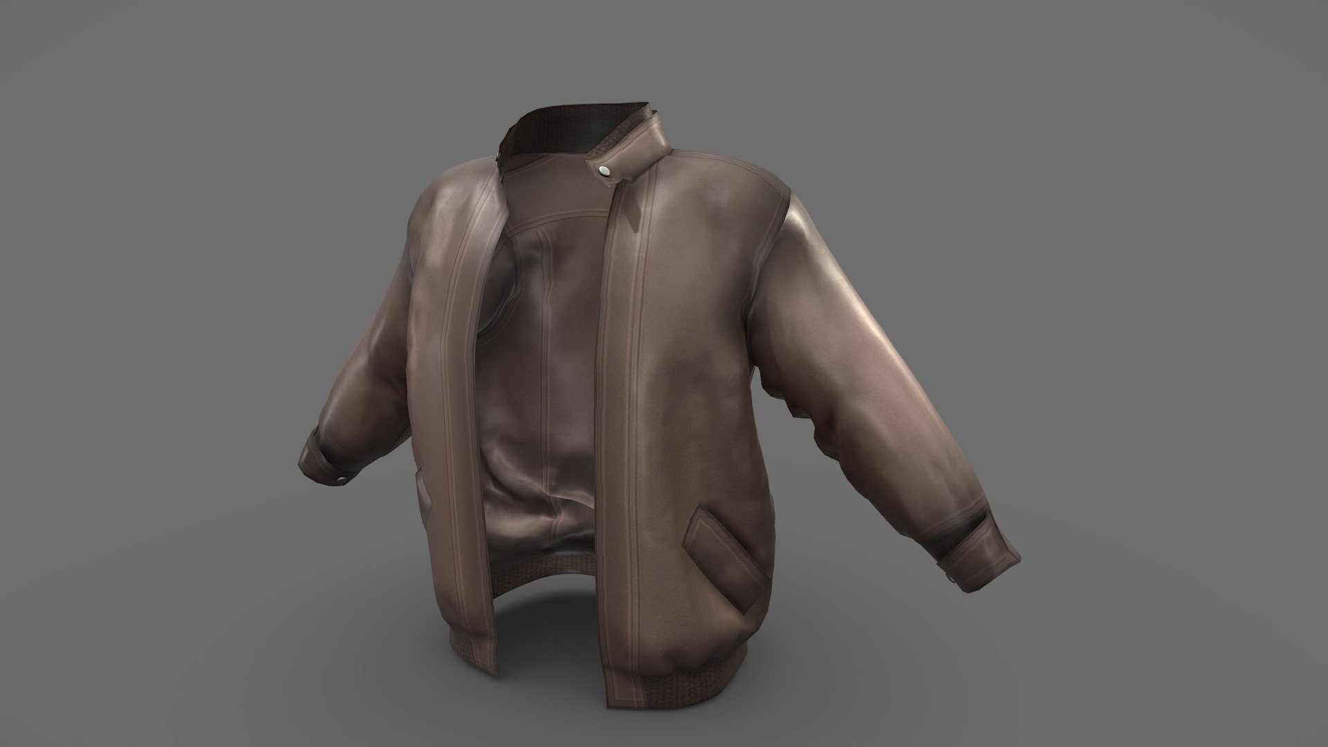 Men's Open Front Casual Leather Jacket - Buy Royalty Free 3D model by ...