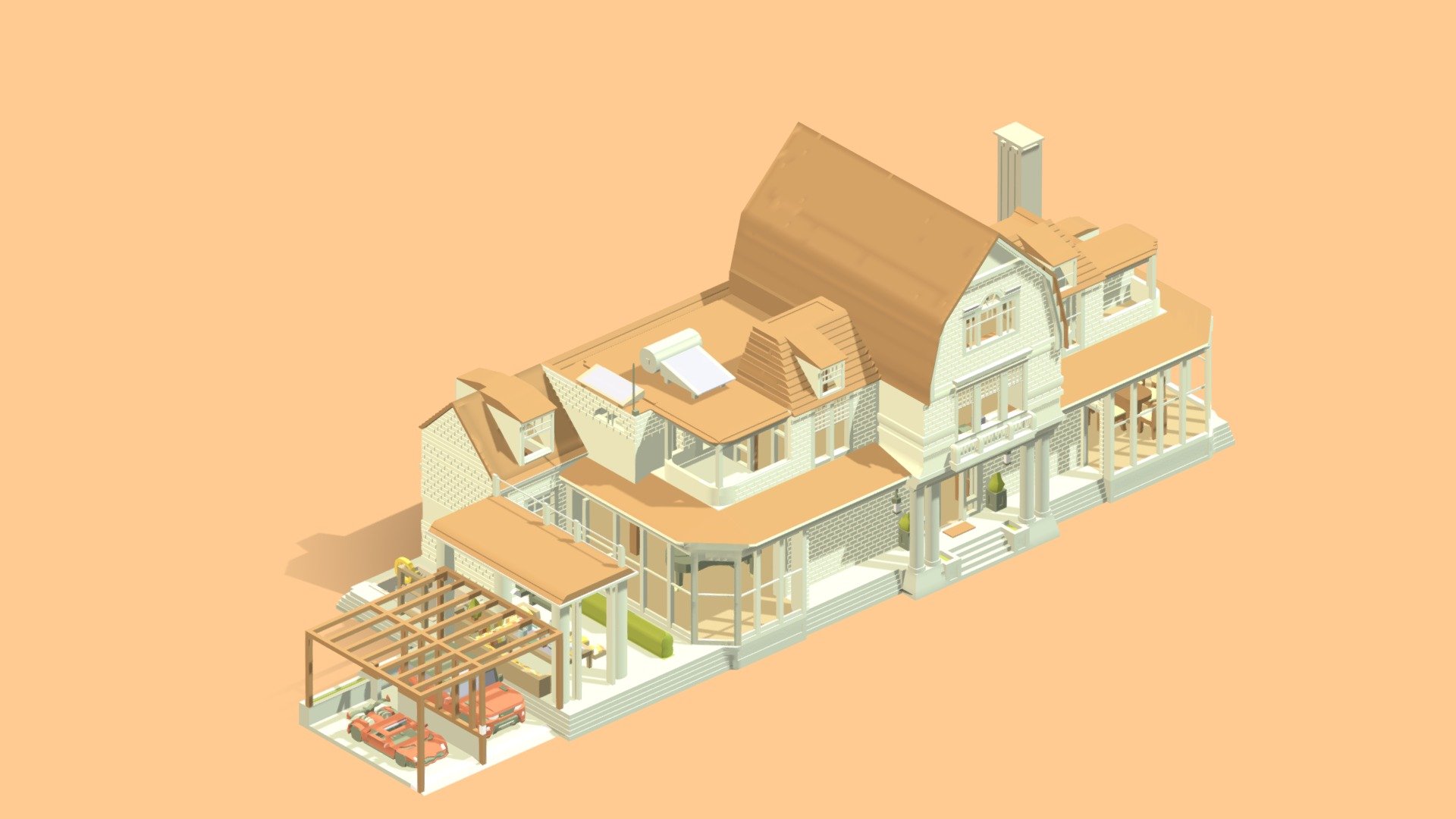 Huge House 🏘️ - Download Free 3D model by Zpayer (@zpayer1) [aef1bd2 ...
