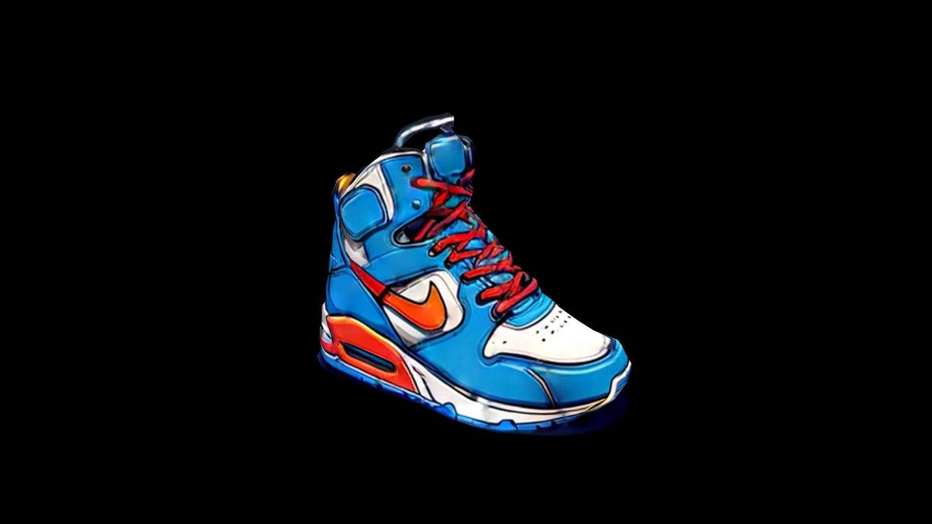 The image is a cartoon illustration of a Nike sh - Download Free 3D ...