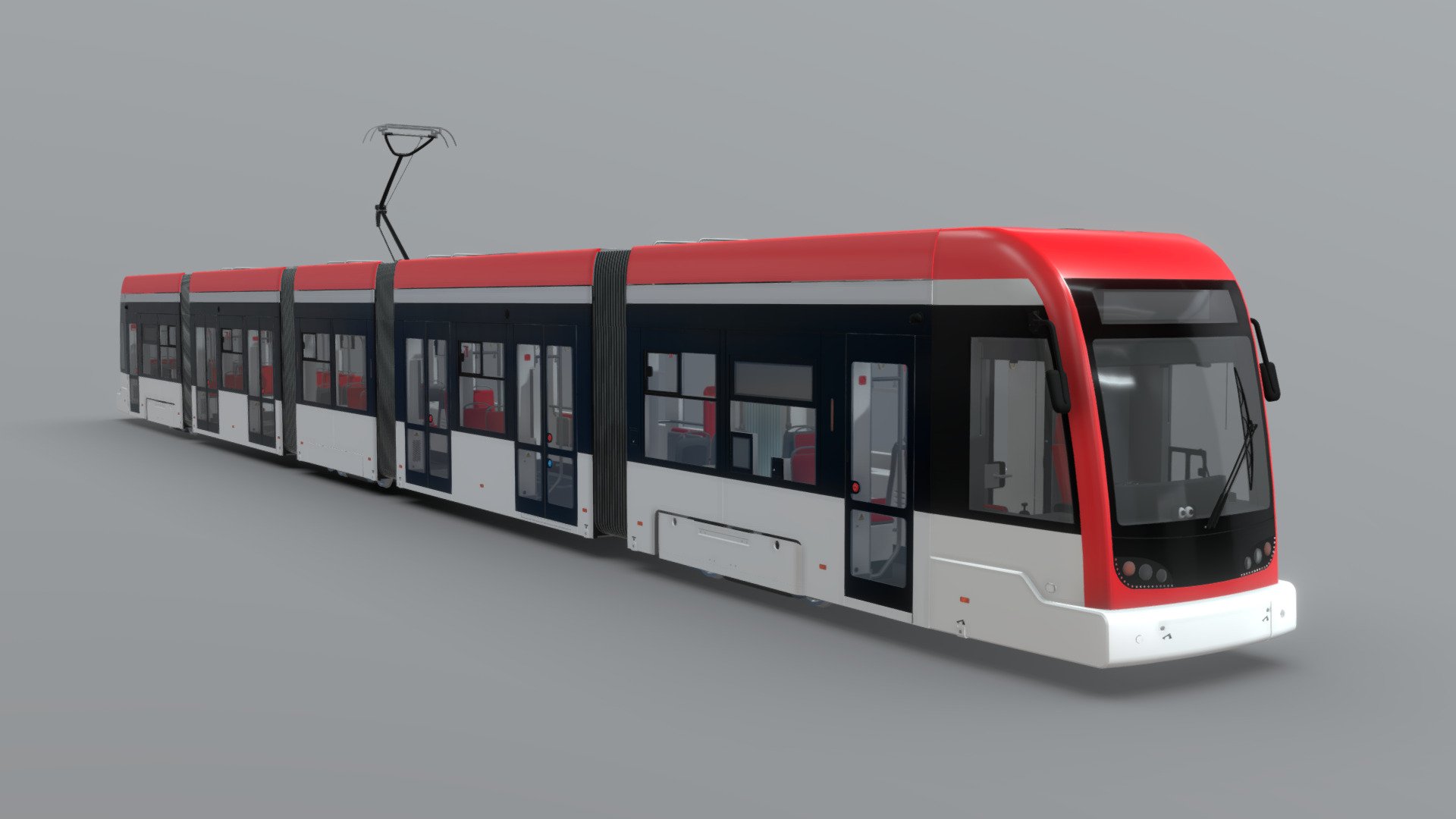 Modern Tram II [Fully detailed] (5 unit) - Buy Royalty Free 3D model by ...