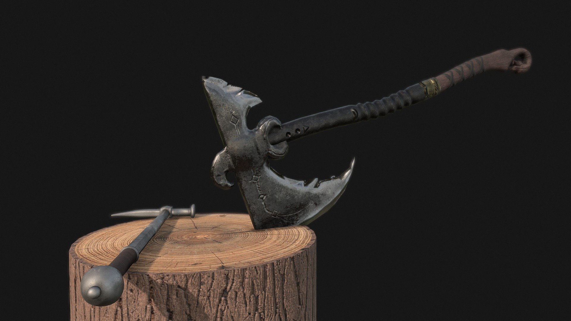 Eagle axe with runes - 3D model by Mentalist (@Mentailst) [aefa38e ...