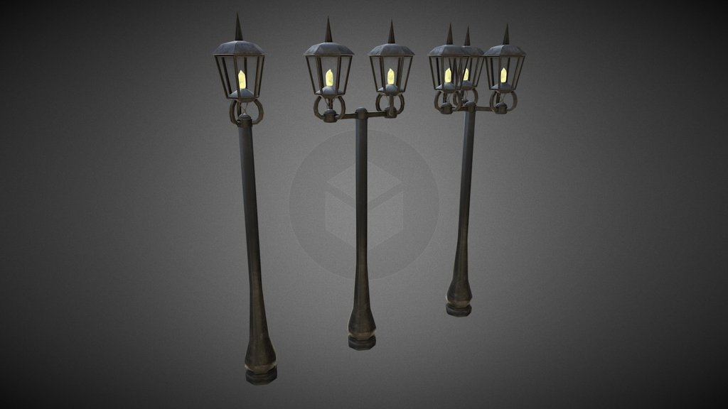 Lamp post set - 3D model by FrenzyWalker [aefe25c] - Sketchfab