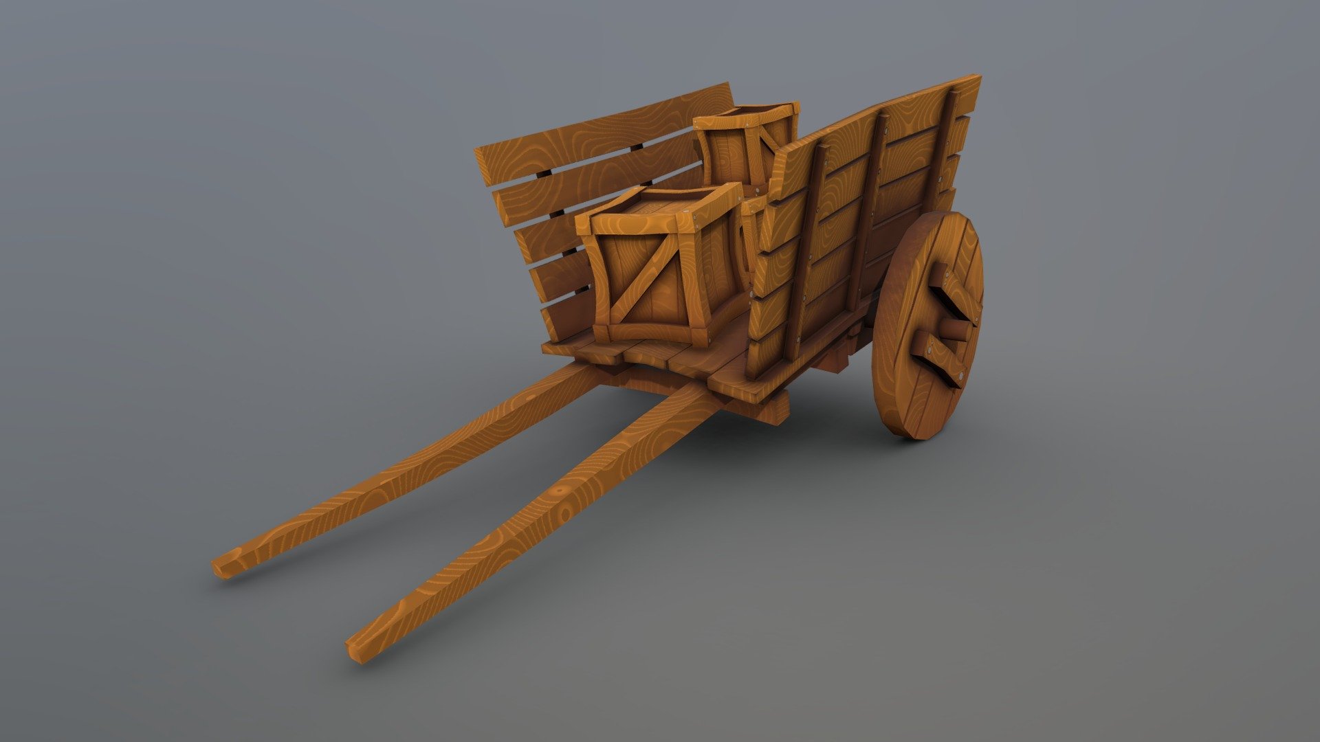 Low Poly Cart and Crates - 3D model by Ross Langston ...