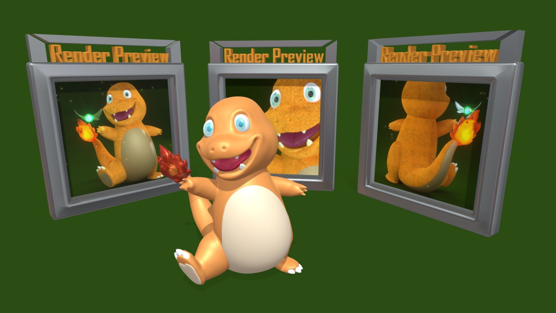 Charmander_pokemon_fan_art_3D_stuffed - 3D model by DaniloBM [af04a5e ...