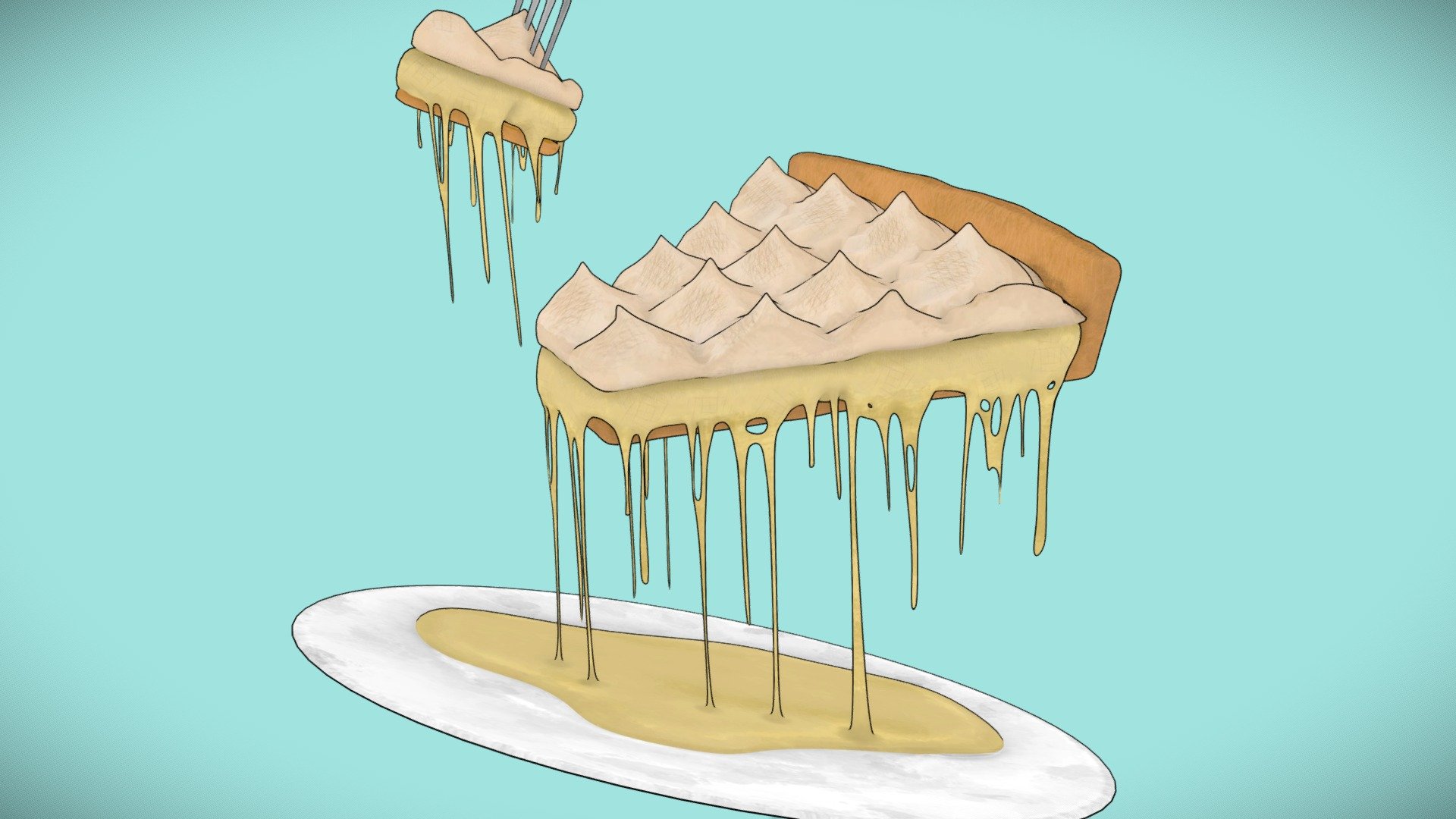 stylized, vitamin bomb inspired, lemon cake - Download Free 3D model by ...