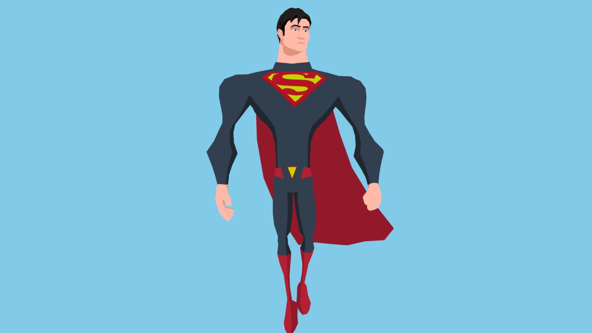 LOW POLY Superman Rigged - 3D model by dristi.blend [af192a6] - Sketchfab