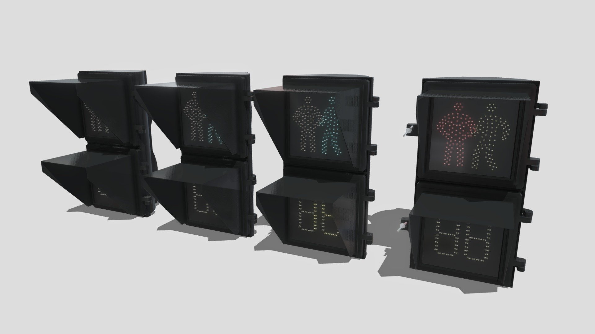 P.T. LED Countdown Pedestrian Signals - Download Free 3D model by ...
