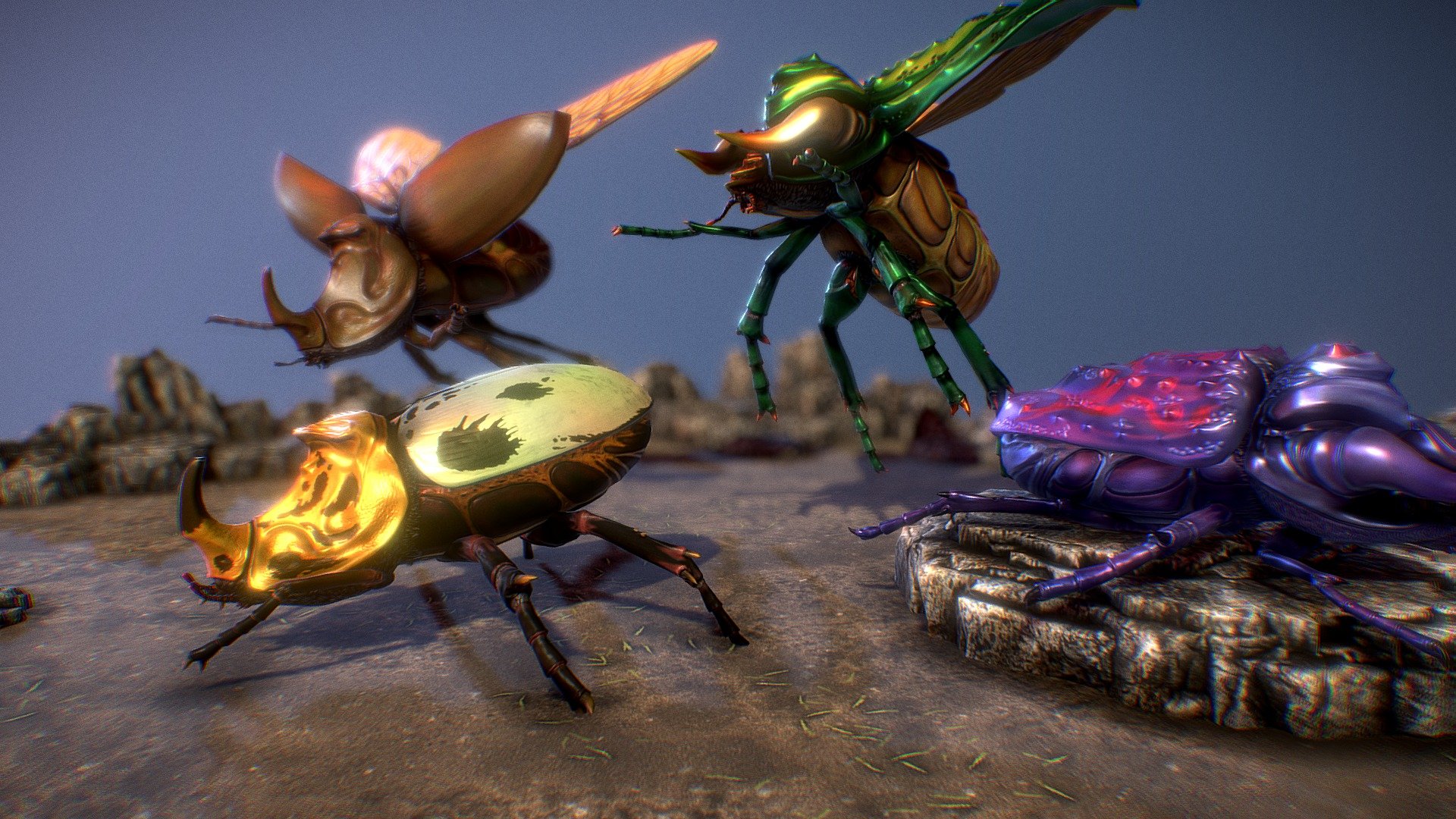 Beetles - 3D model by Dmitriy Dryzhak (@arvart.lit) [af24d4b] - Sketchfab